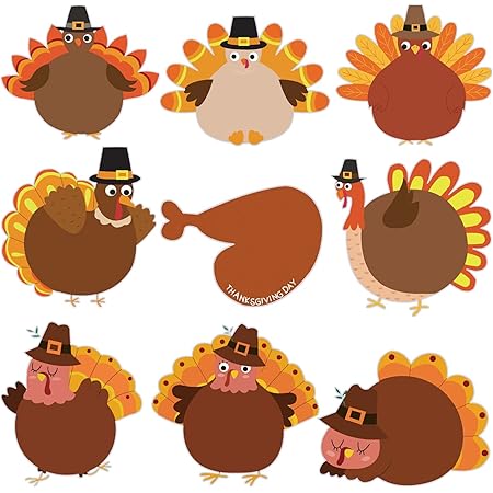 Amazon.com: 36 Pieces Thanksgiving Turkey Cut-Outs Versatile Classroom ...