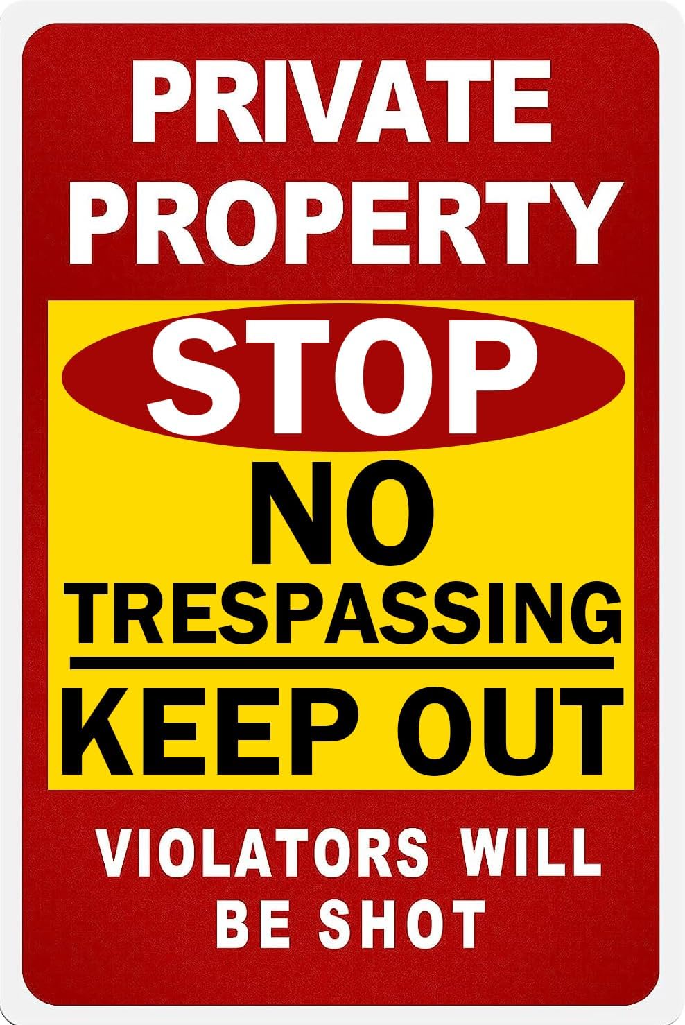 Amazon.com : Aestalrcus No Trespassing Sign - Private Property Sign ...