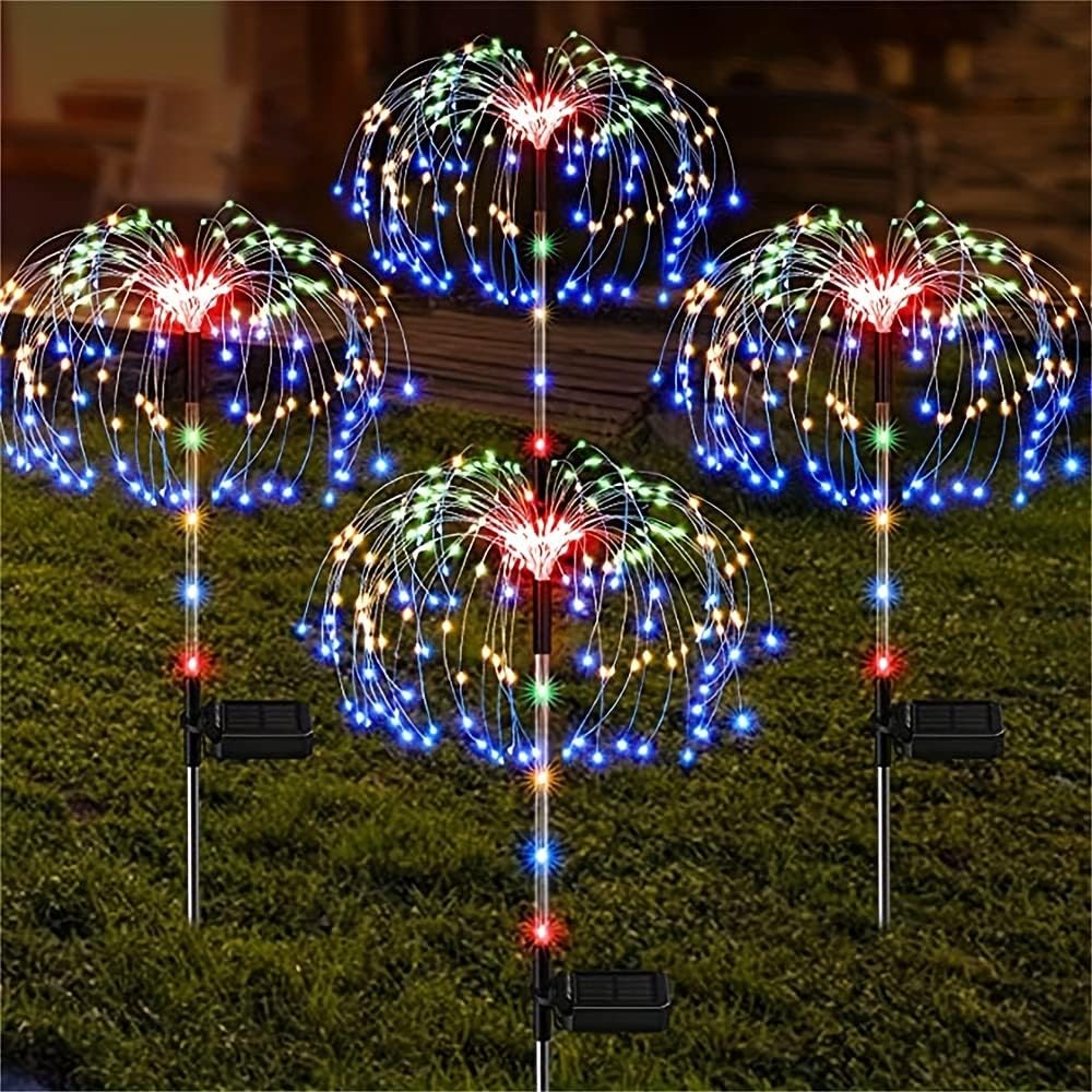 90/150/200 LED Solar Fireworks Lights Outdoor Waterproof Solar Garden ...