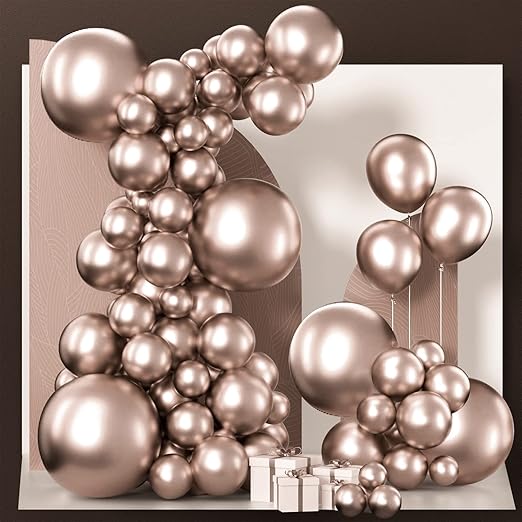 Amazon.com: PartyWoo Metallic Champagne Gold Balloons, 130 pcs ...