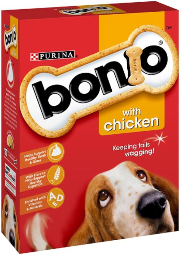 Bonio Biscuits Dog Food Chicken Flavour 650g, Pack of 5 : Amazon.co.uk ...