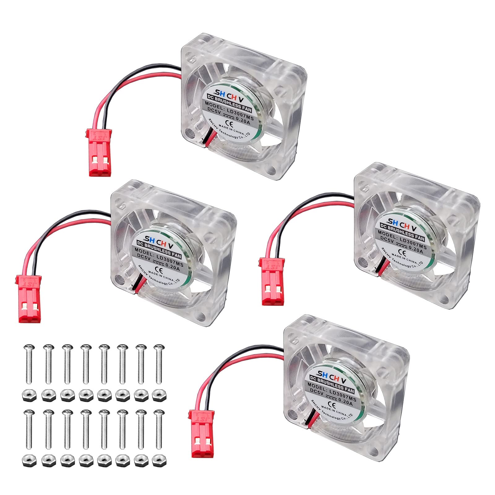 Blue Led Cooling Fan Pi 3 4-Pack Raspberry Pi Cooling Fans - 40x40x10mm ...