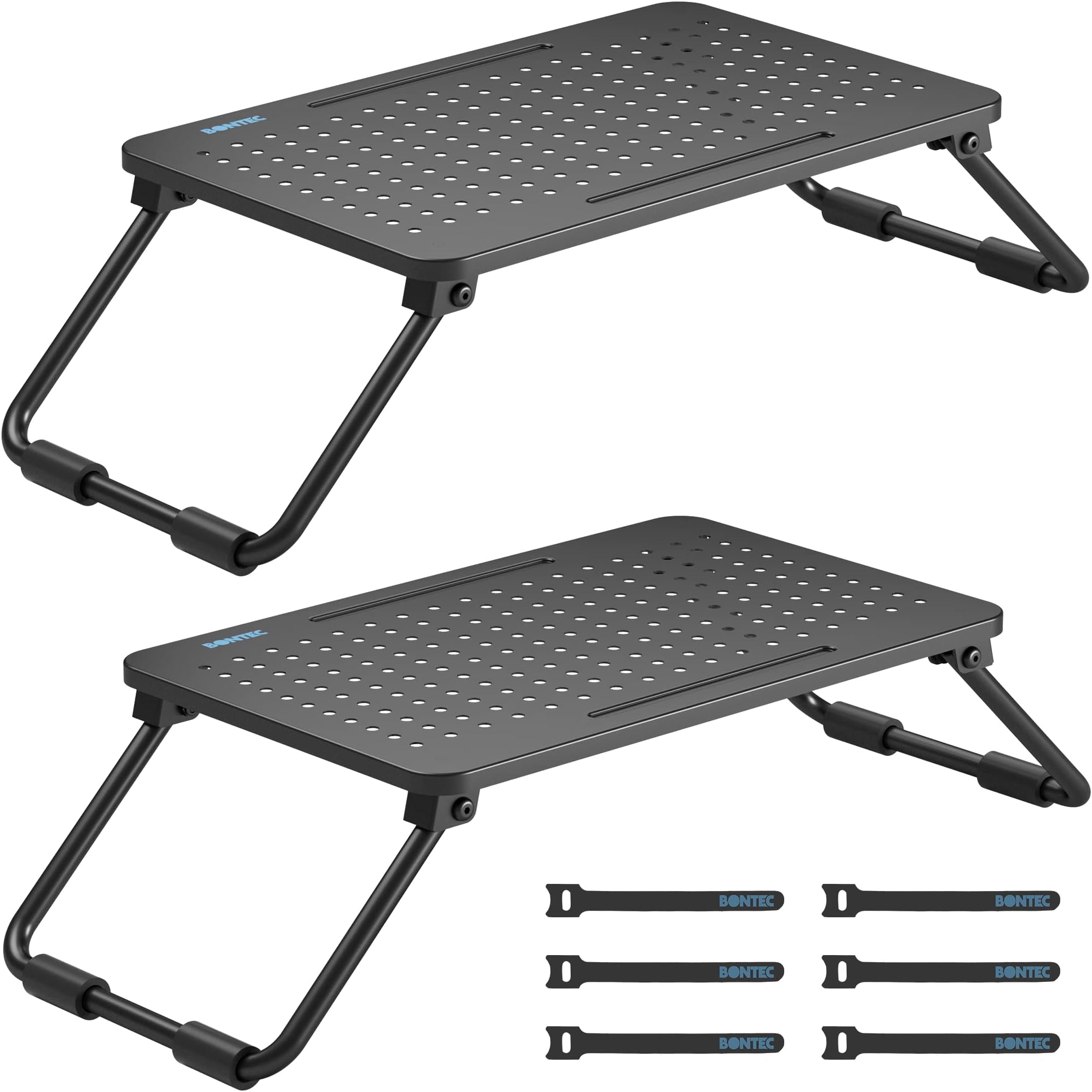 Amazon.com: BONTEC 2 Pack Monitor Stand Riser, 4.72" High Monitor Stand ...