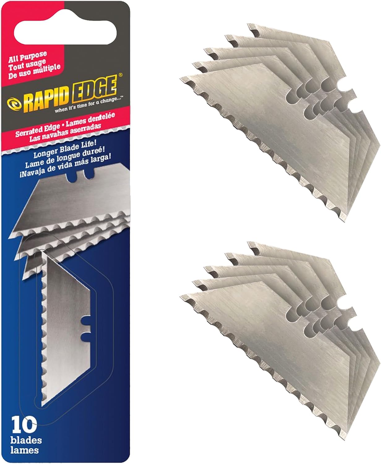 Rapid Edge All-Purpose Rapid Edge Serrated Utility Knife Blades (10 ...