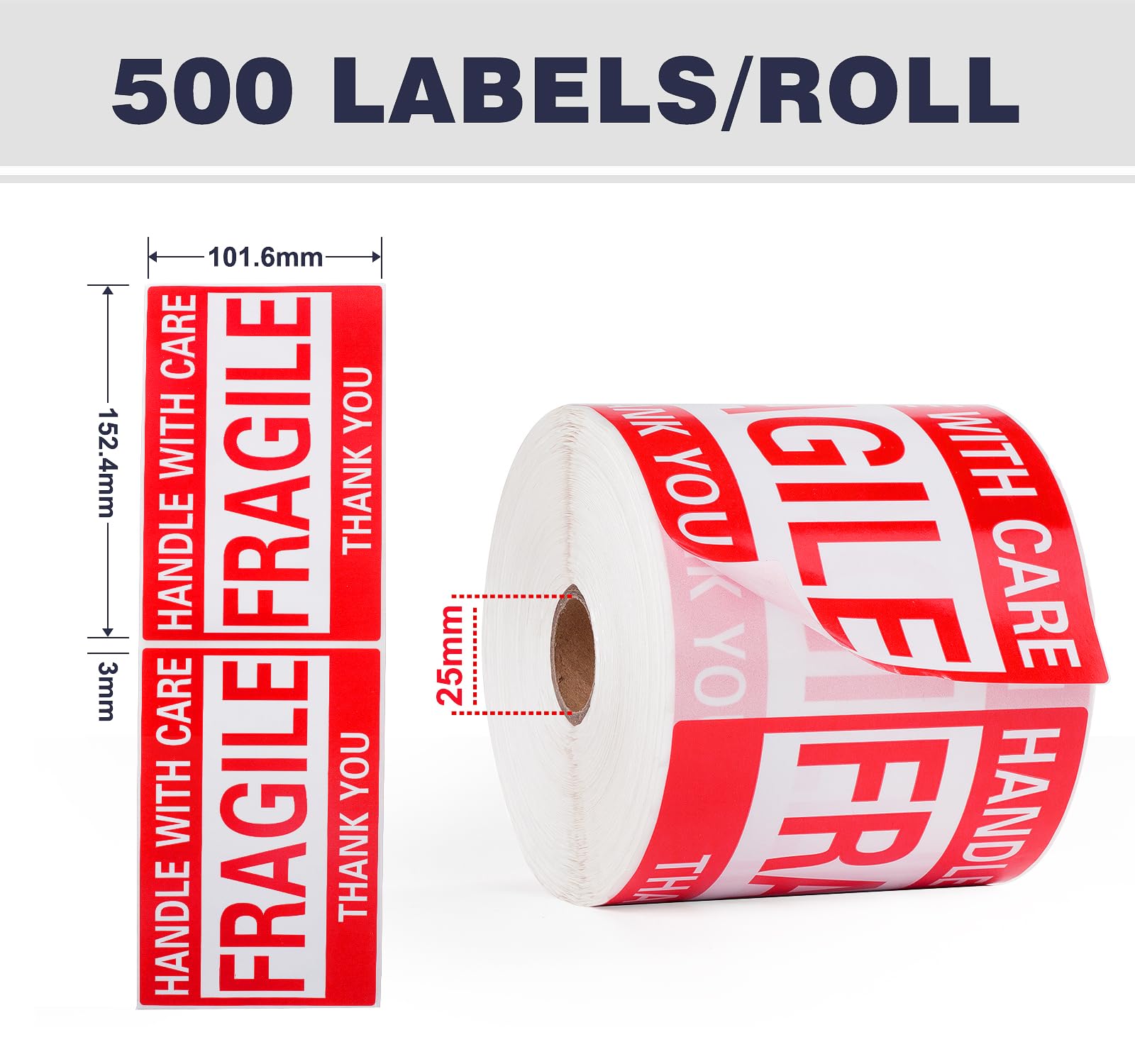 Snapklik.com : 4 X 6 Inch Fragile Stickers Handle