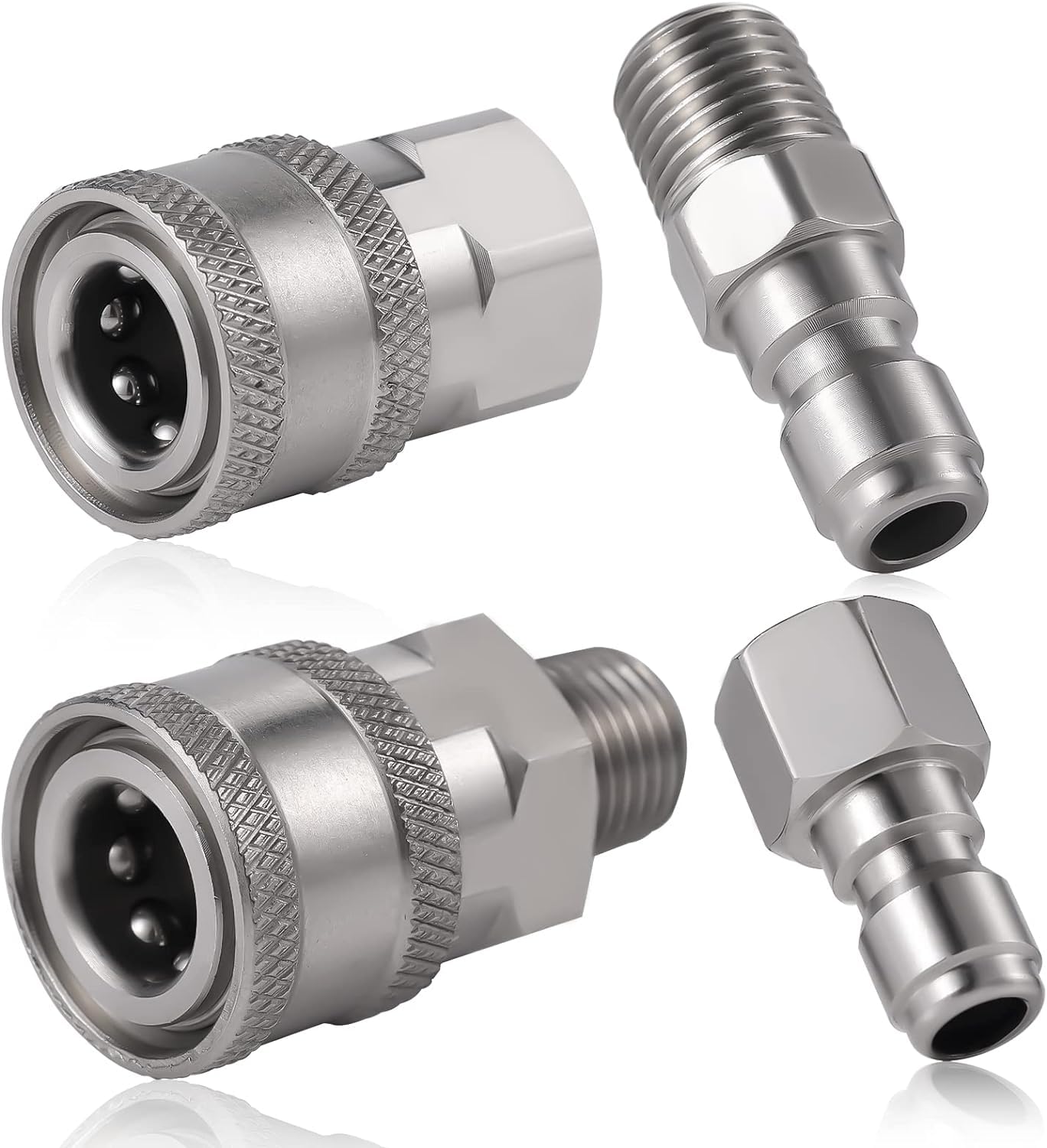 4 Pcs Pressure Washer Adapter Set, 3/8in Pressure Washer Fittings, Pressure Washer Quick Connect ...