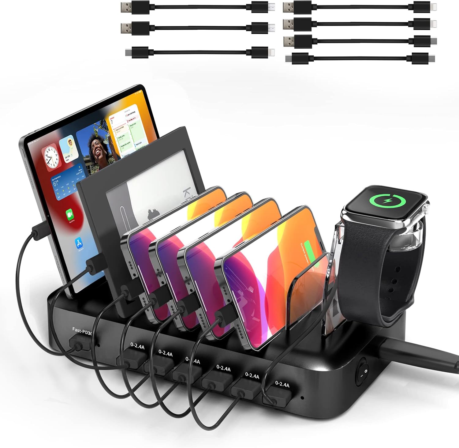 Amazon.com: MSTJRY USB-A Charging Station for Multiple Devices -70W 7 ...