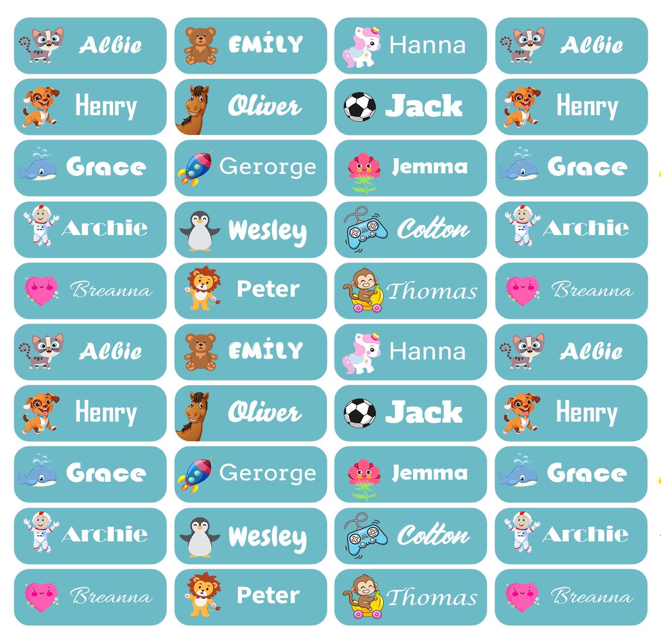 60 Personalised Stick on Name Labels Tags for School Books Bottle Boxes ...