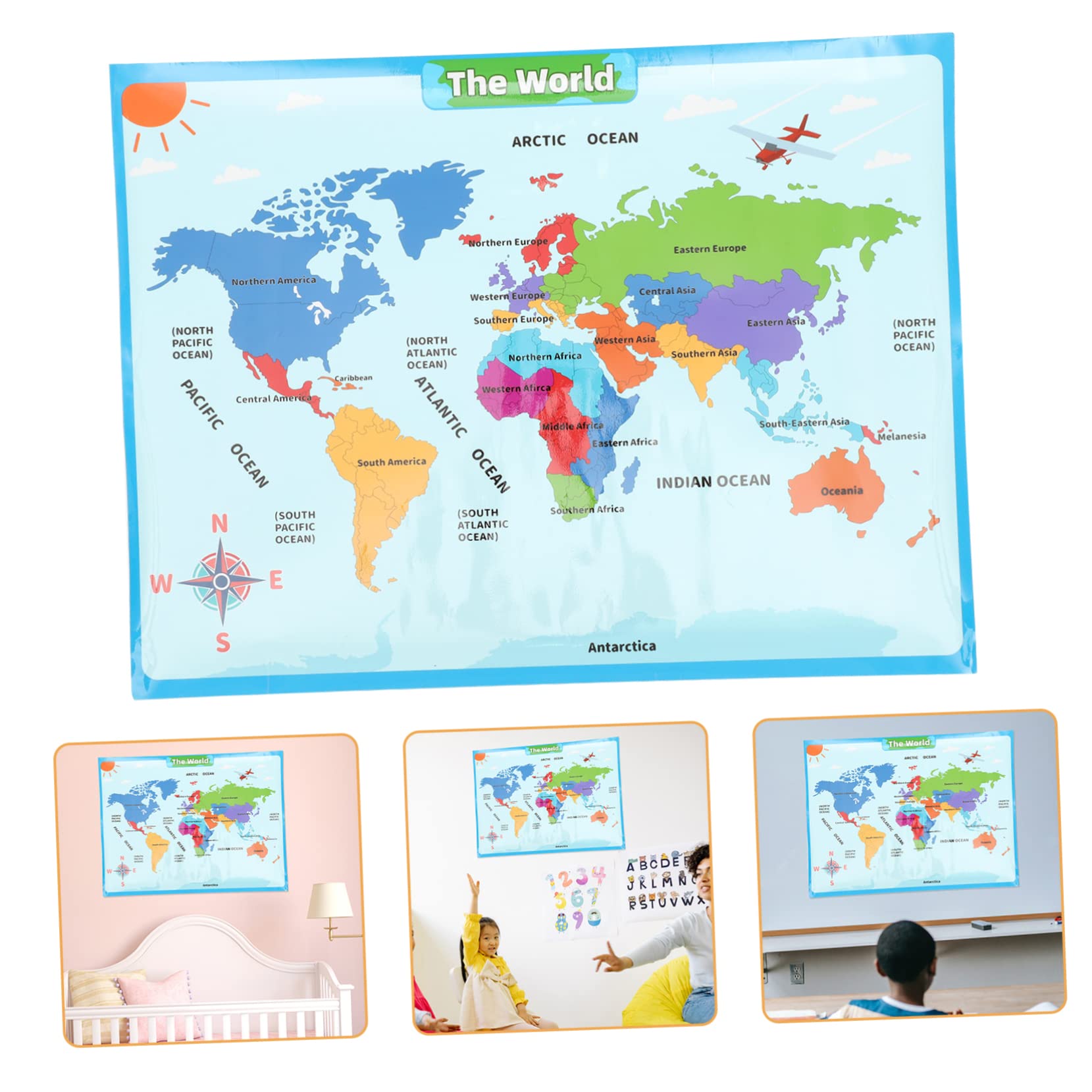 Map 1 Sheet World Map Kids Tapestry Large Poster Maps | Desertcart KSA