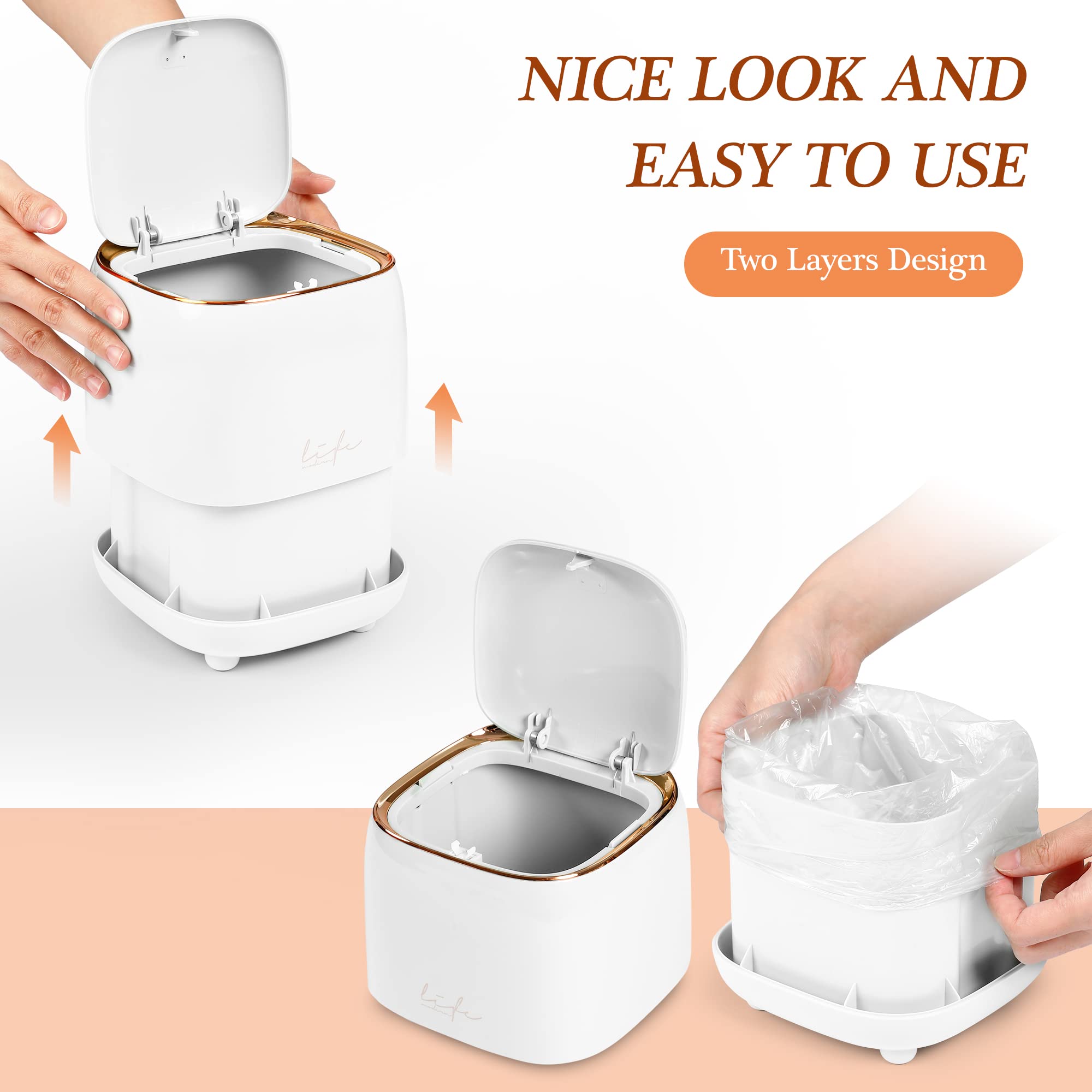 Snapklik.com : BITOSEE Mini Countertop Trash Can