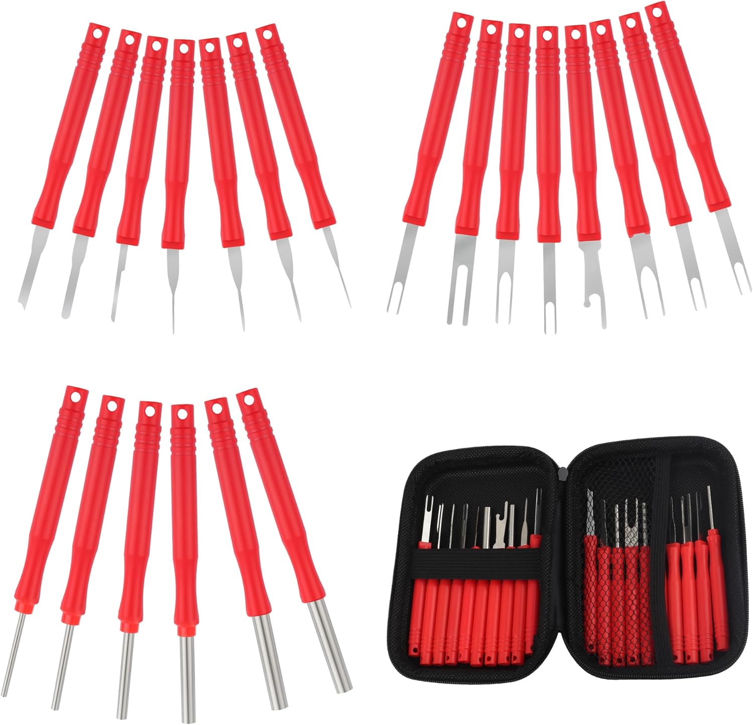 Amazon.com: carleef 21PCS Upgrade Terminal Removal Tool Kit with Zipper ...