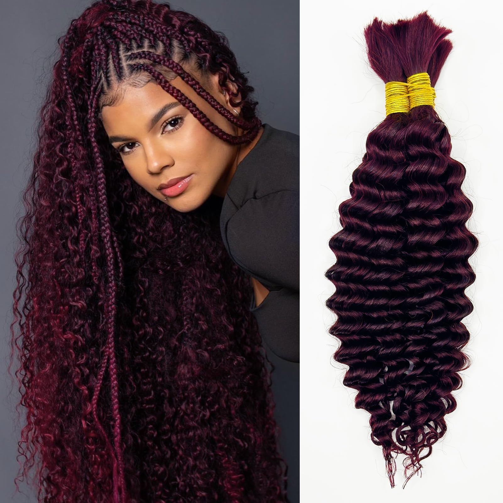 Amazon.com : Human Braiding Hair for Boho Braids Bulk Human Hair for ...