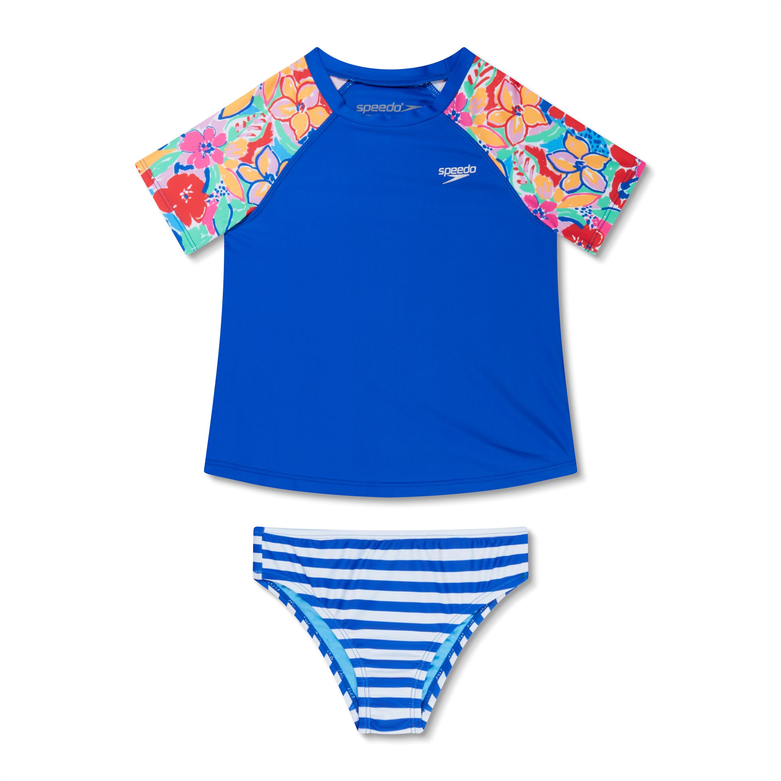 Snapklik.com : Girls Uv Swim Shirt Short Sleeve Rashguard Set