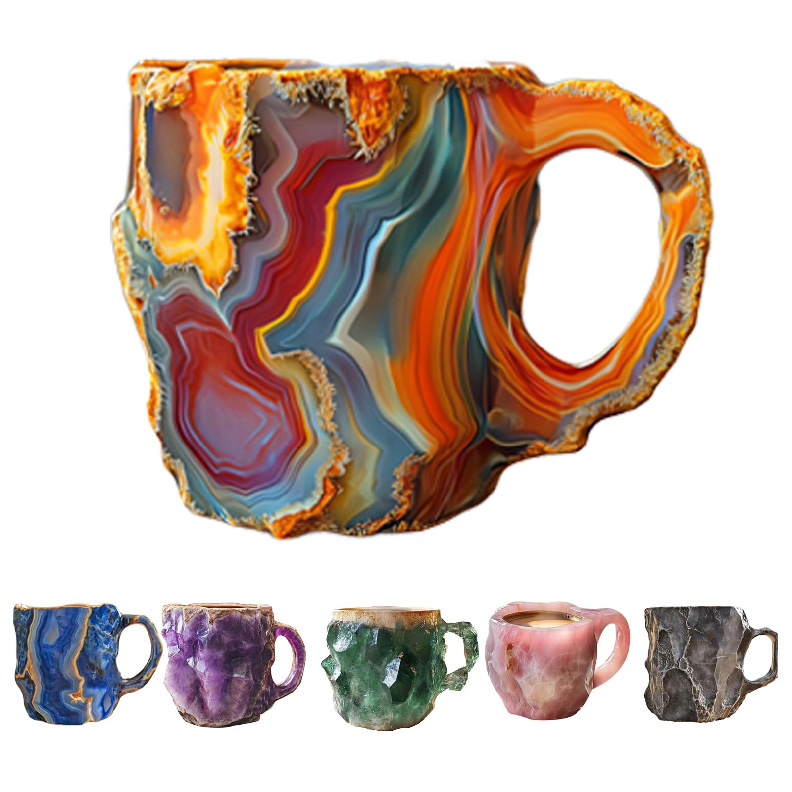 Amazon.com | KAKAHOUS Mineral Crystal Coffee Mugs 2024 Natural Onyx ...