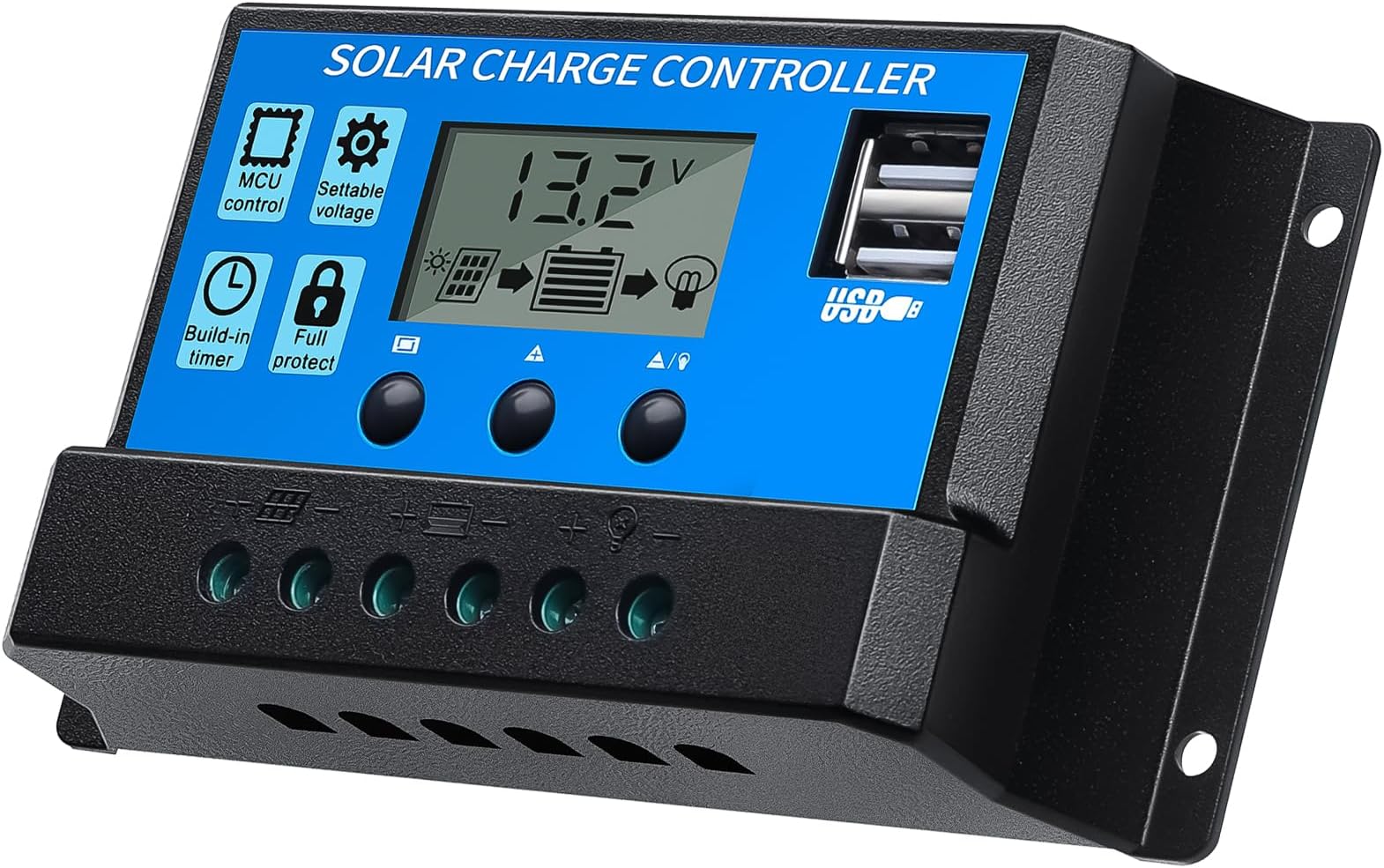 Amazon.com : FLYING LION 30A12V/24V Solar Charge Controller PWM Solar ...