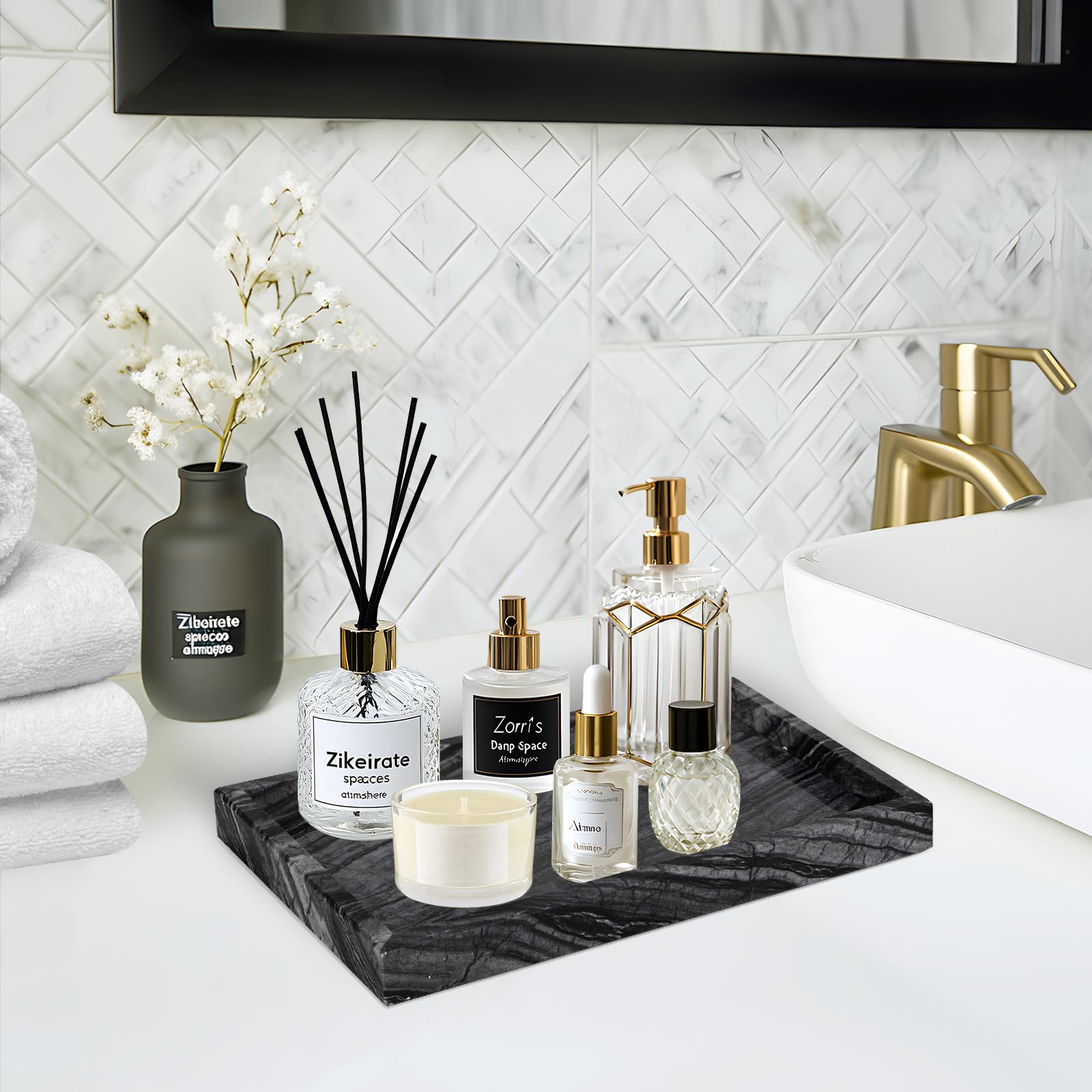 Snapklik.com : Natural Marble Tray, Vanity Decorative Tray, Small ...