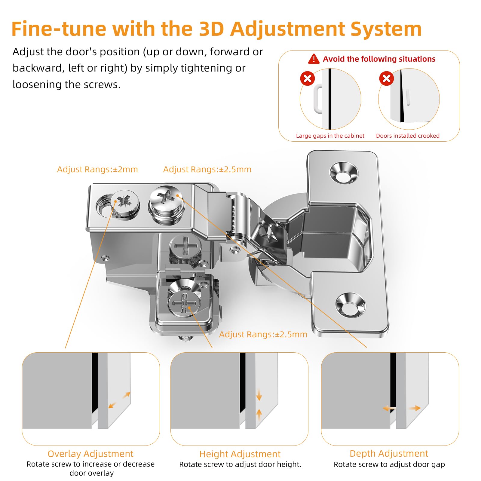 Snapklik.com : Chibery 10 Pack 1/2" Overlay Soft Close Face Frame ...