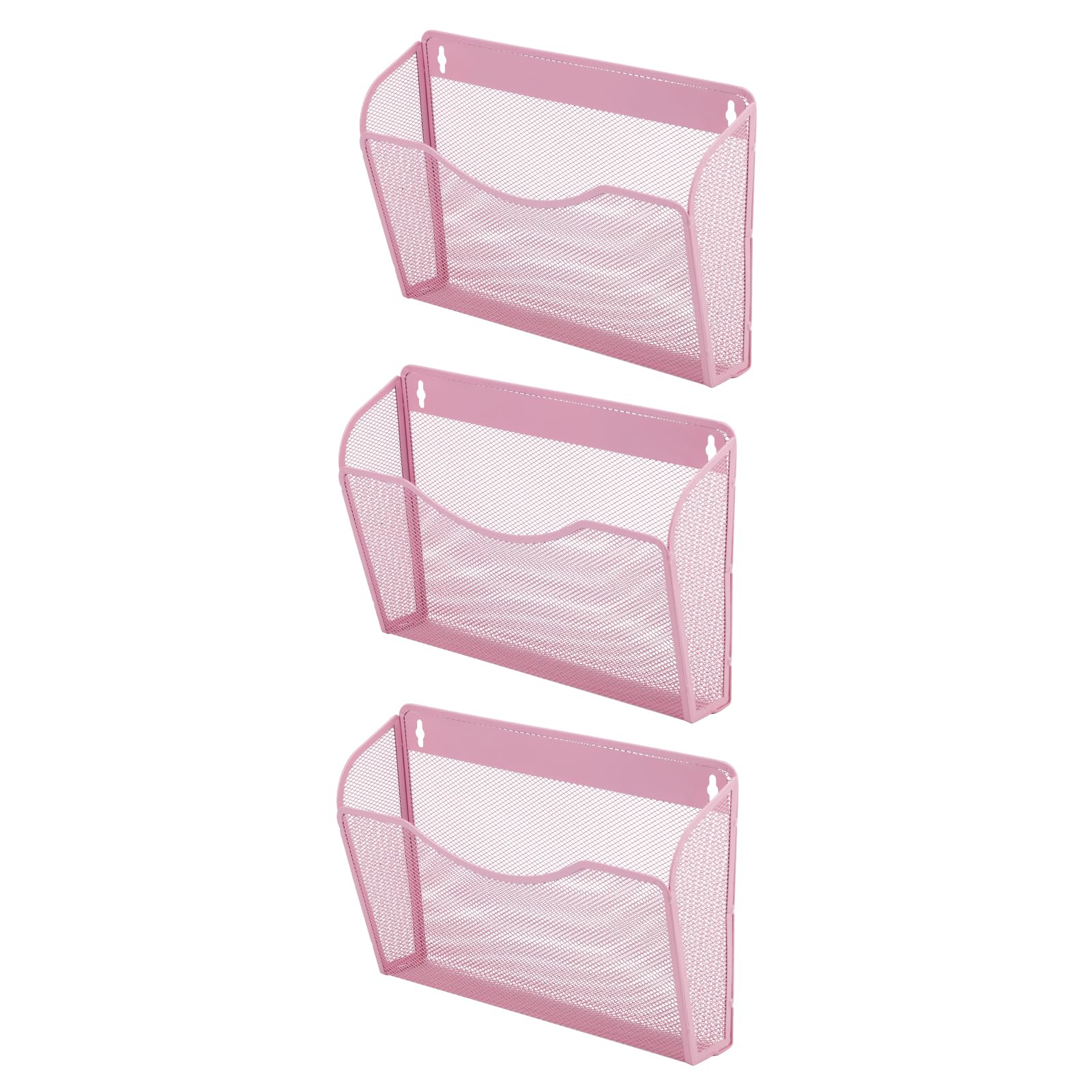 Amazon.com : EASEPRES Wall File Holder Organizer, 3 Pockets Pink ...