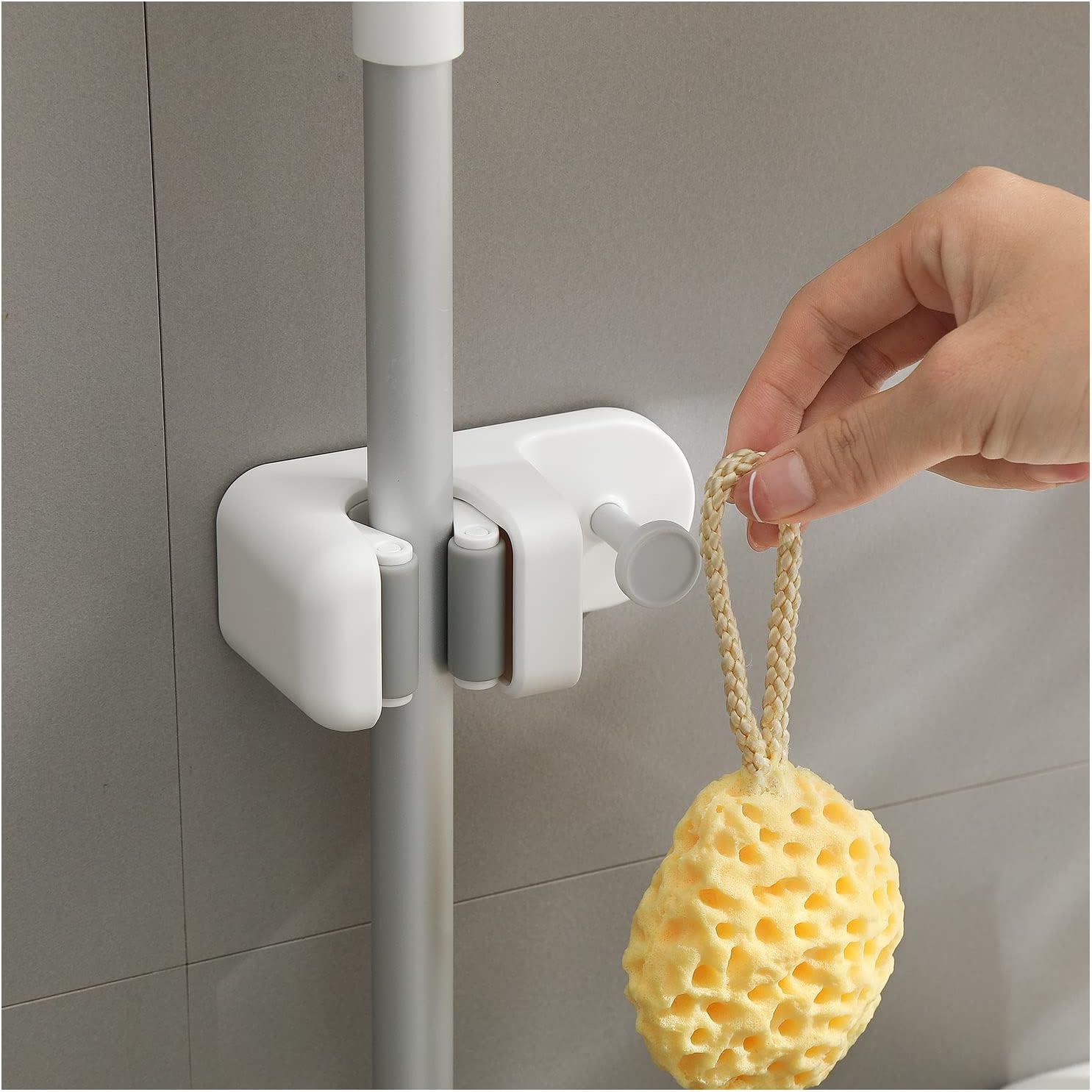 Broom Holder, Broom Hanger Mop Holder Storage Rack Organizer Wall ...