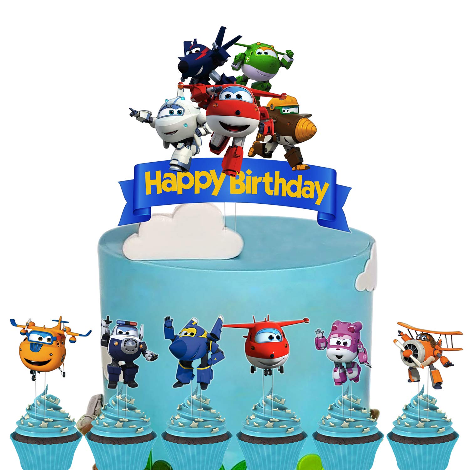 Set Of Acrylic Super Wings Happy Birthday Cake Topper Super ...
