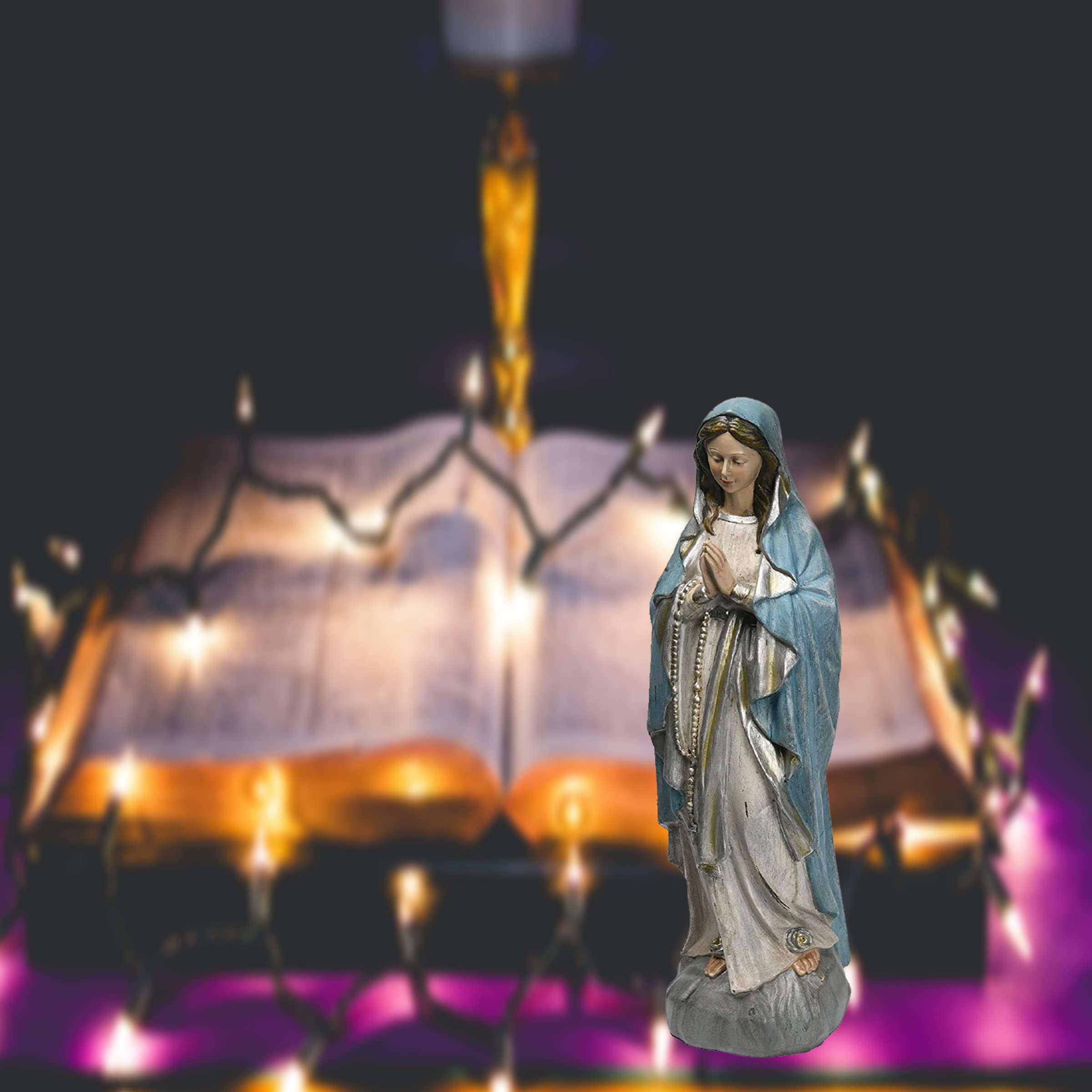 Comfy Hour 20" Polyresin Figurine Maria Praying with Rosary Decoration ...