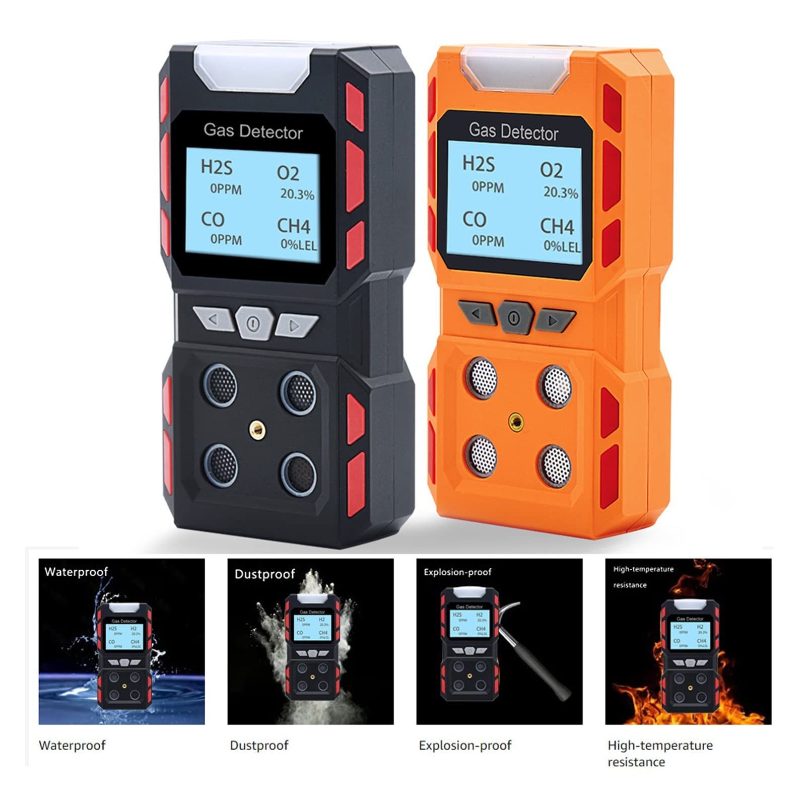 Gas Meter Box 4 Gas Monitor Multi Detector For O2, CO, H2S, Combustible ...