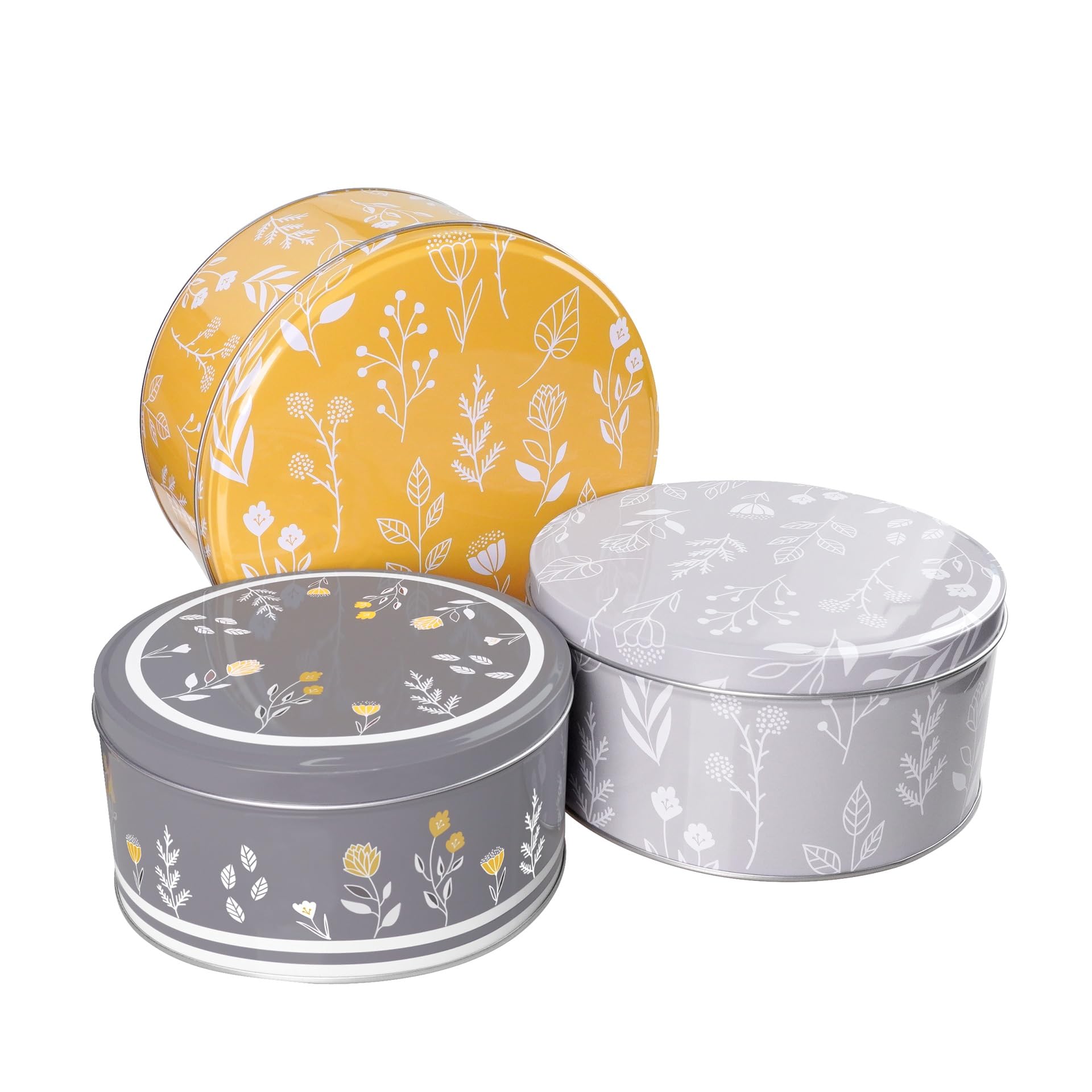 SiXsigma Sports Set of 3 Round Nesting Cake Storage Tins airtight ...