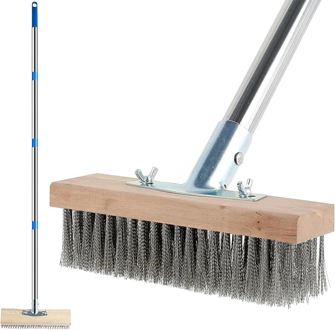 Amazon.com: Concrete Scrub Brush - Concrete Scrubber Wire Broom with 62 ...