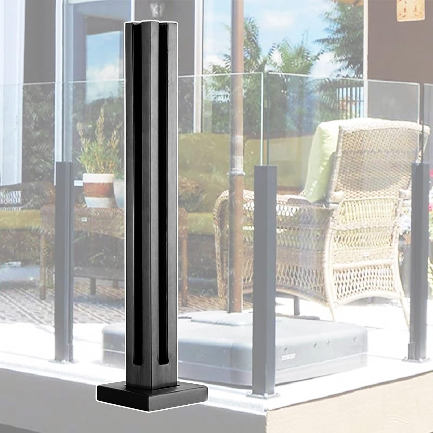 Amazon.com: IBOWZ Glass Railing Post,Stair Post Glass Railing Post ...