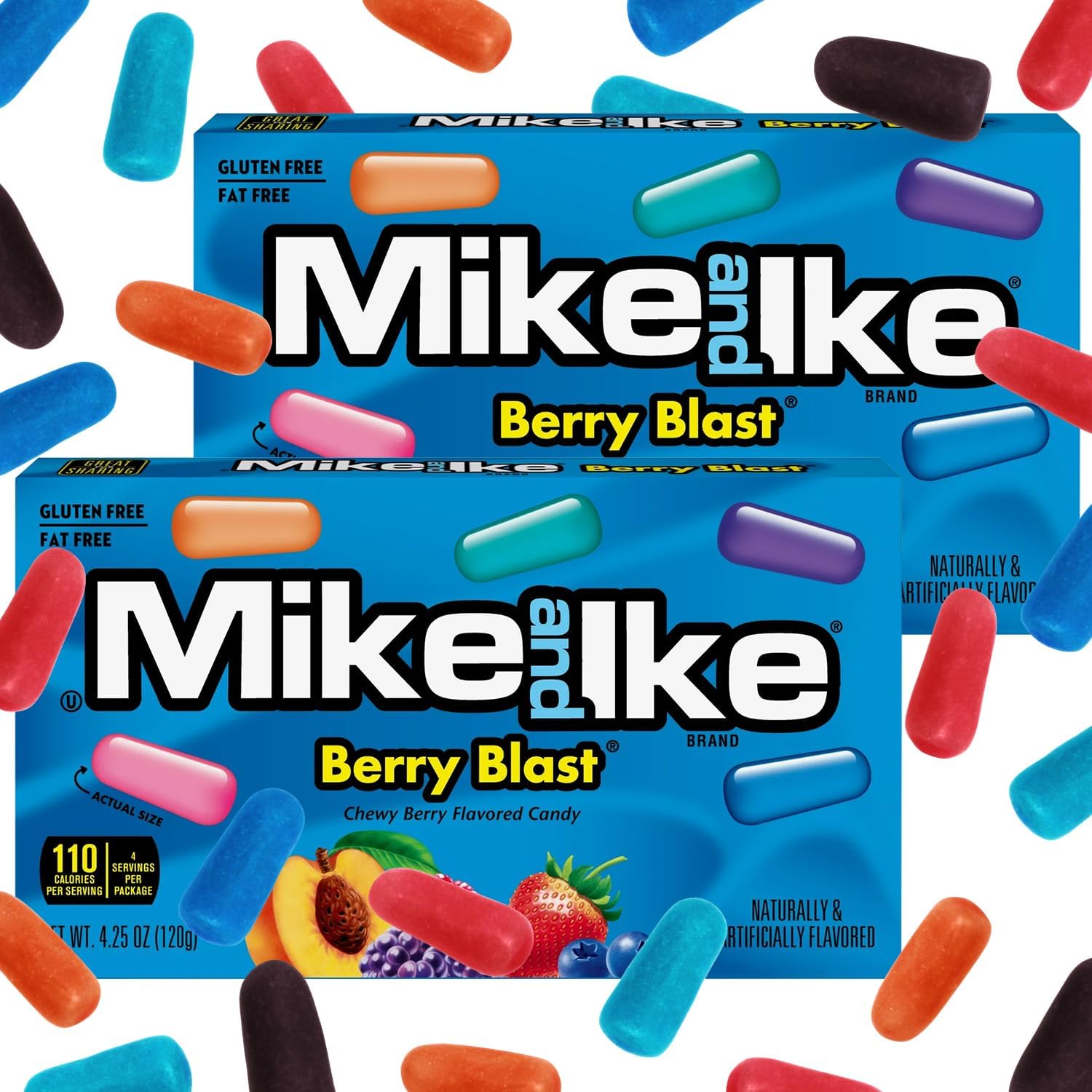 Amazon.com : Mike and Ike Cherry Candy, 4 Pack of Candy Boxes 0.78OZ ...