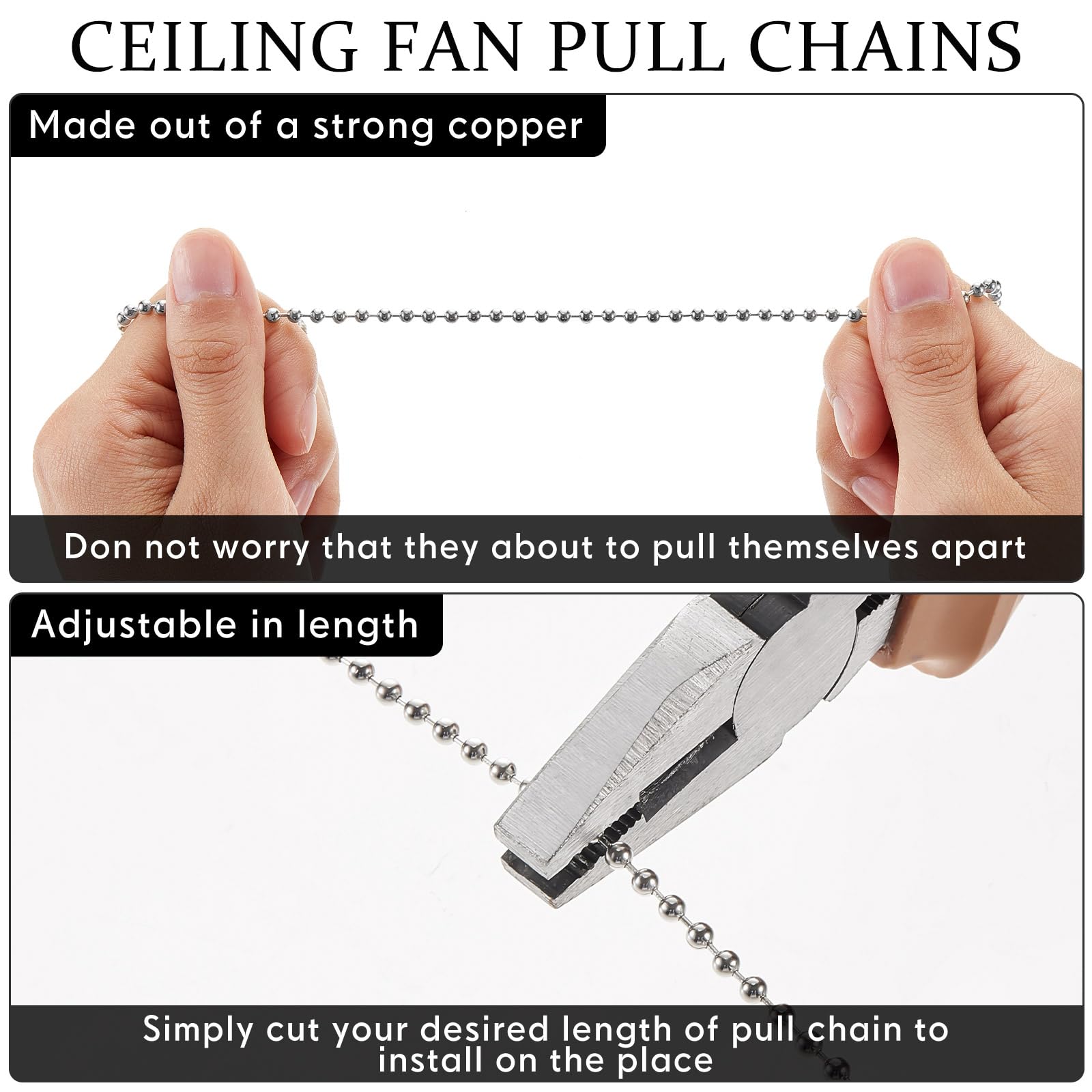 Snapklik.com : Yaomiao 4 Pack Ceiling Fan Pull Chain Extension ...
