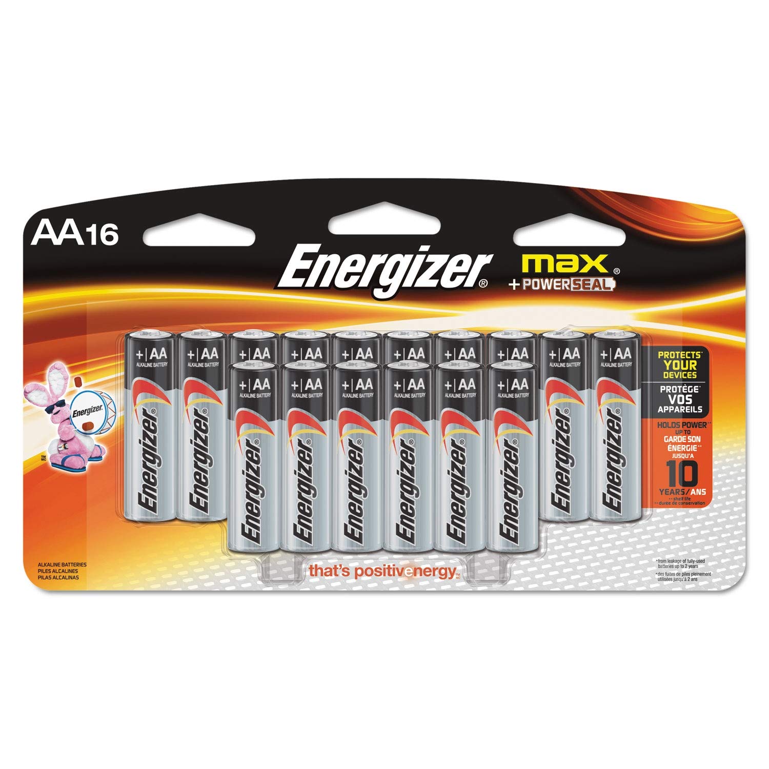 Amazon.com: Energizer Max E91BP-16 AA Alkaline Batteries 16 Batteries ...