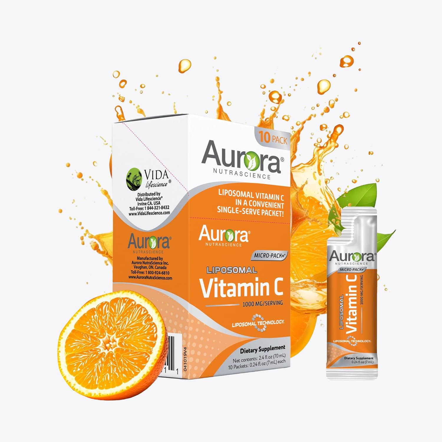Amazon.com: Aurora Nutrascience Micro-Pack Liposomal Vitamin C, Immune Support, 1,000 mg Per ...
