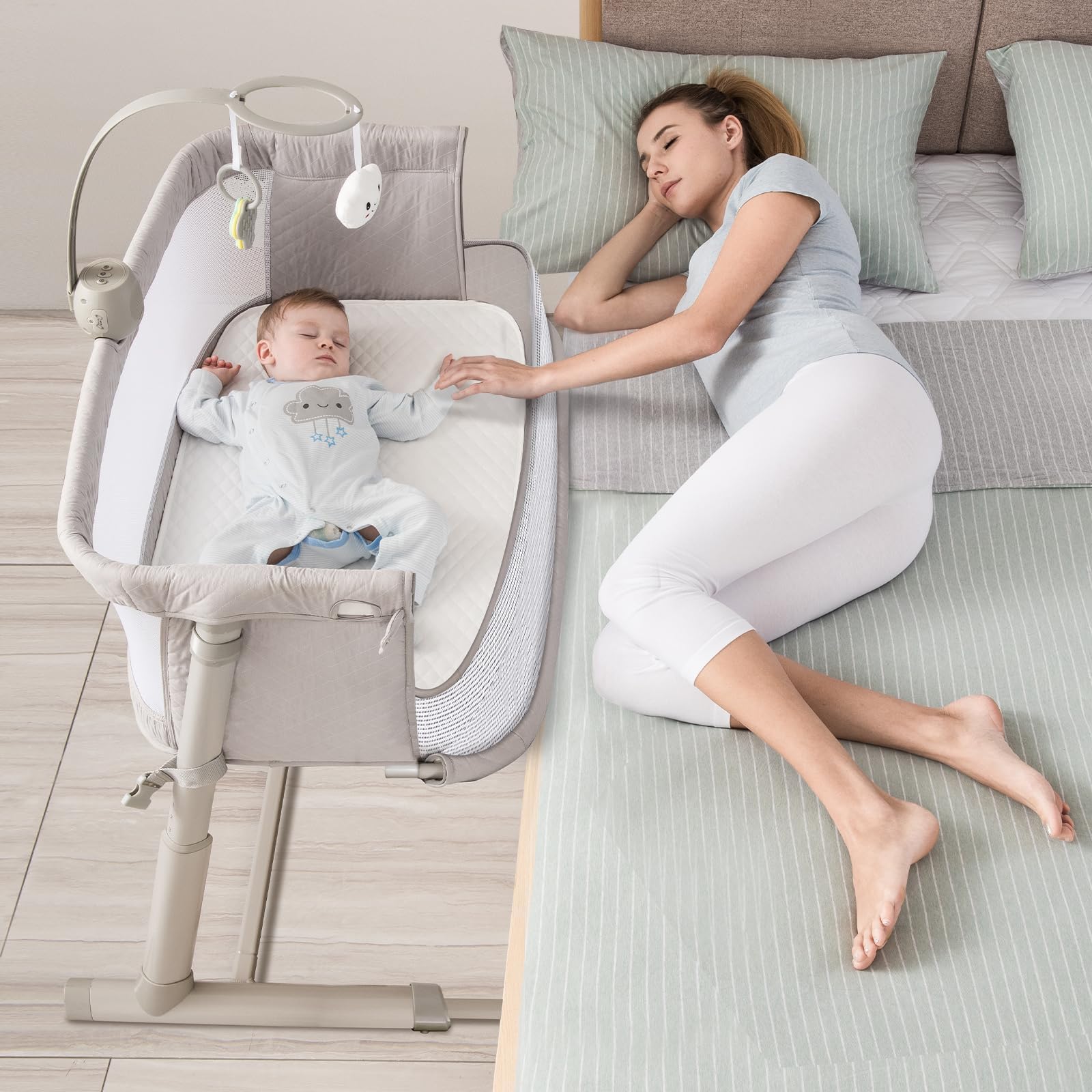 Amazon.com: Cloud Baby Bedside Baby Bassinet, Best Bed Cribs for Infant ...