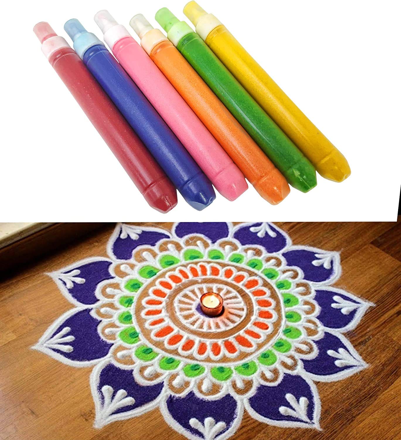 Buy Ascension ® Rangoli Kit Creativity Diwali Floor Decoration 8X8 ...
