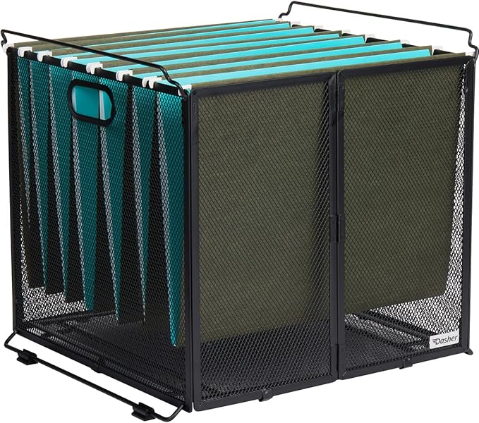 Amazon.com : Dasher Products Hanging File Organizer Letter Size, Black ...