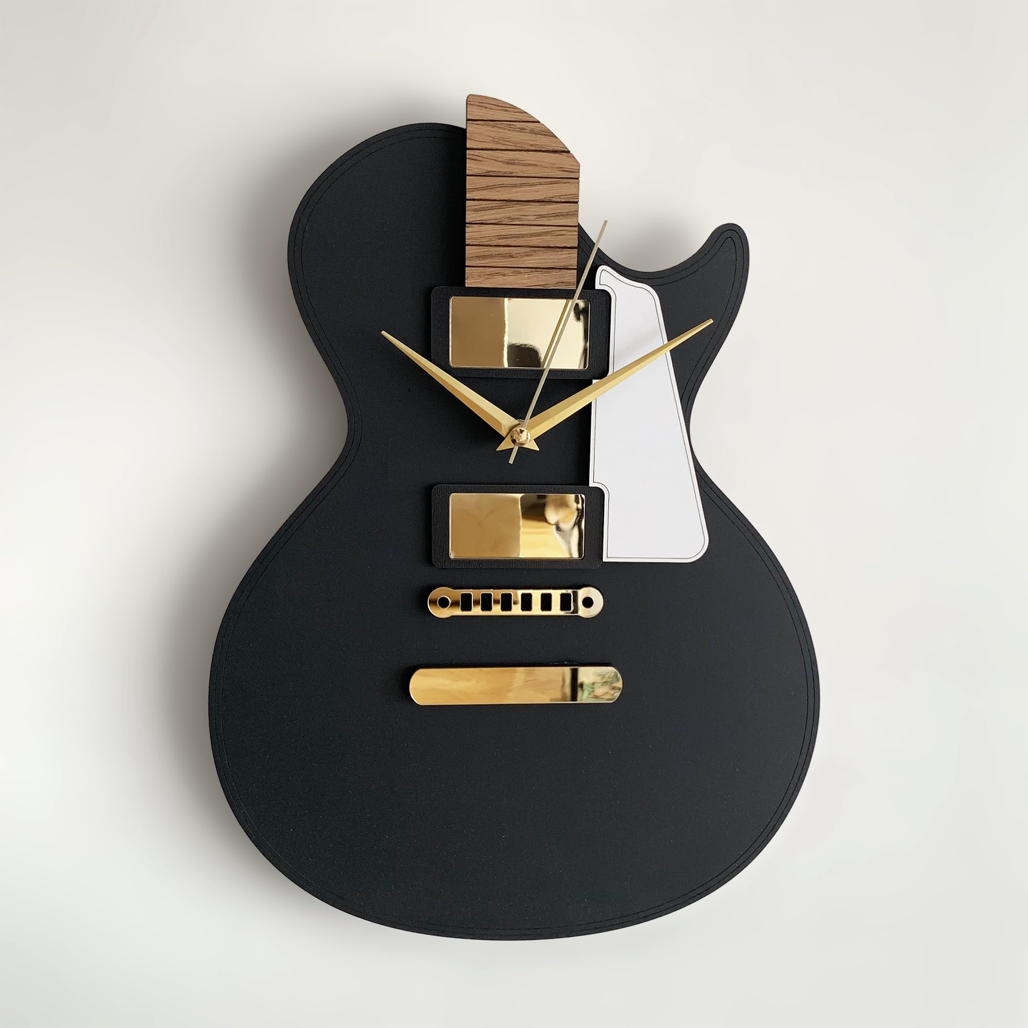 Amazon.com: goodtime Guitar Clock, Black & Gold, Modern, Silent Clock ...