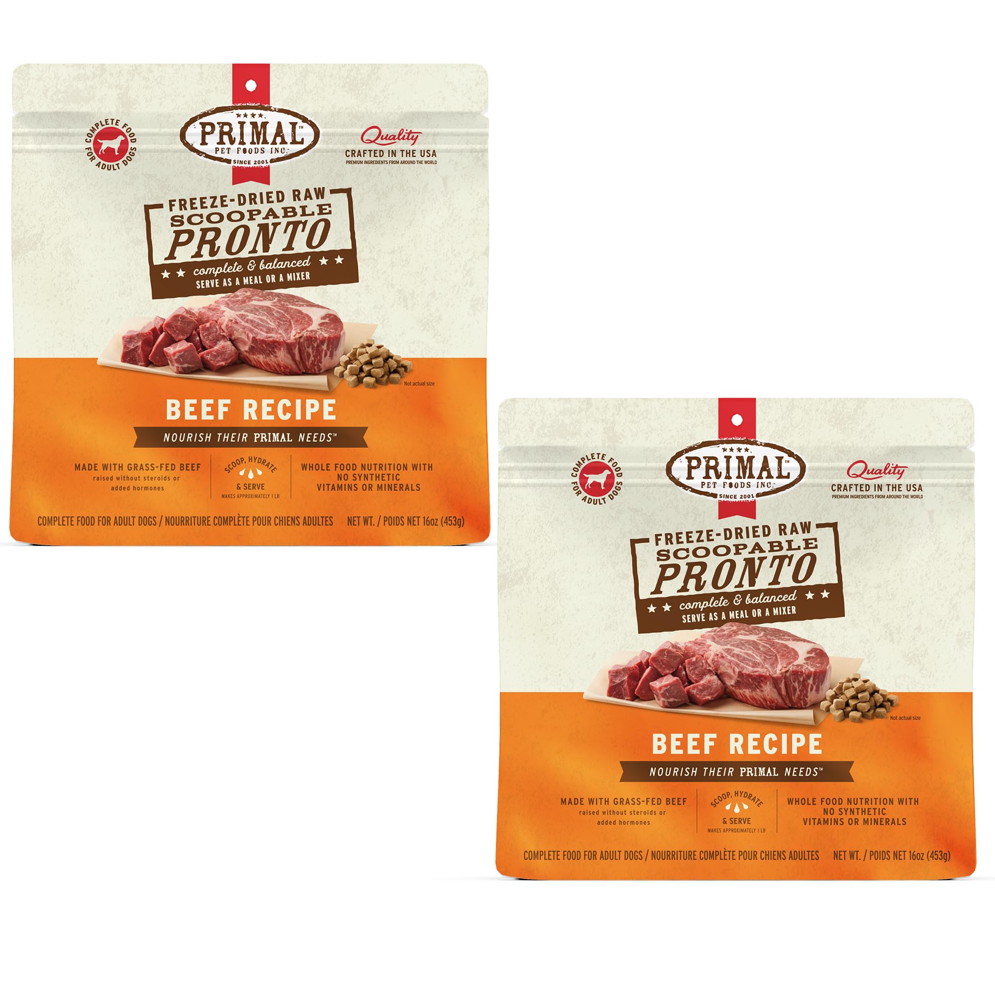 Amazon.com: Primal Freeze Dried Dog Food, Pronto Mini Nuggets, Beef ...