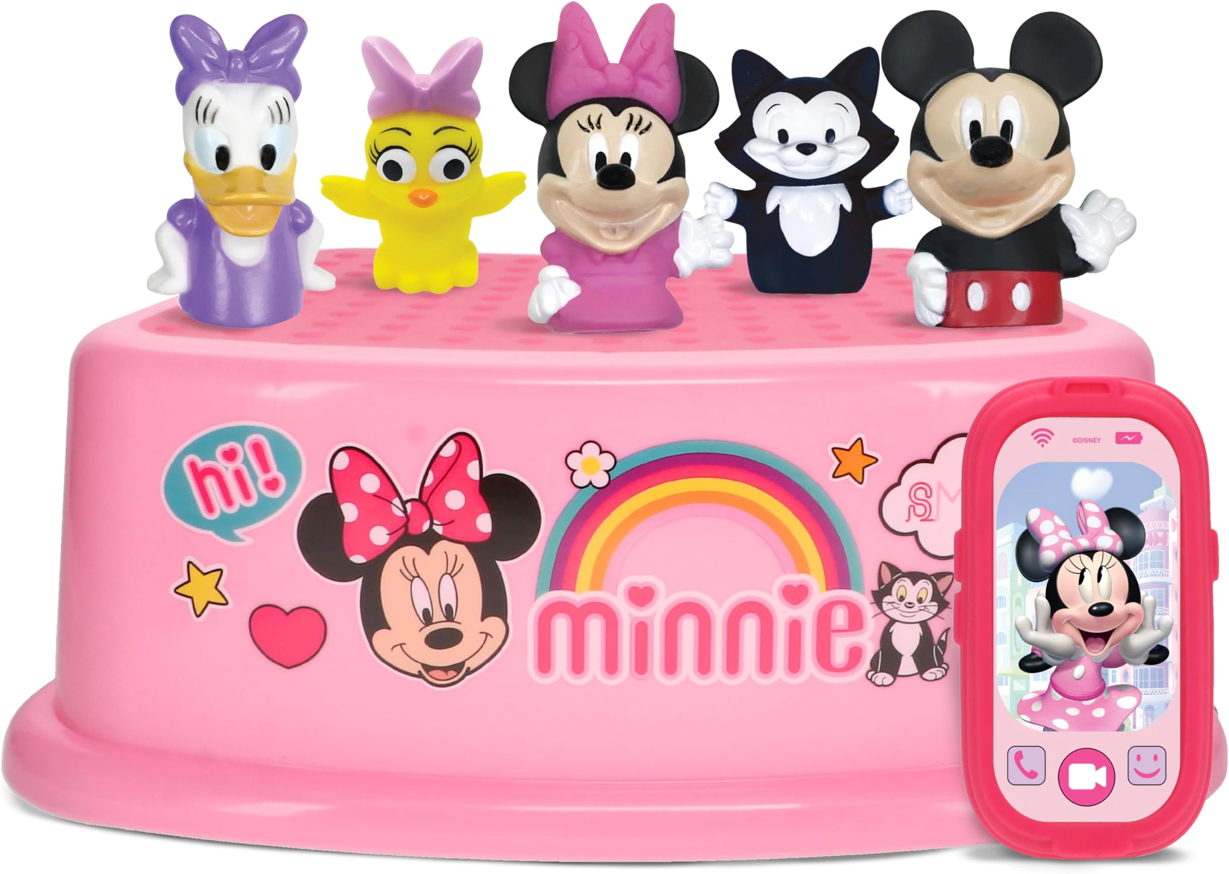 Amazon.com: Minnie Bath Time Fun Set - Bath Finger Puppets, Light Up ...