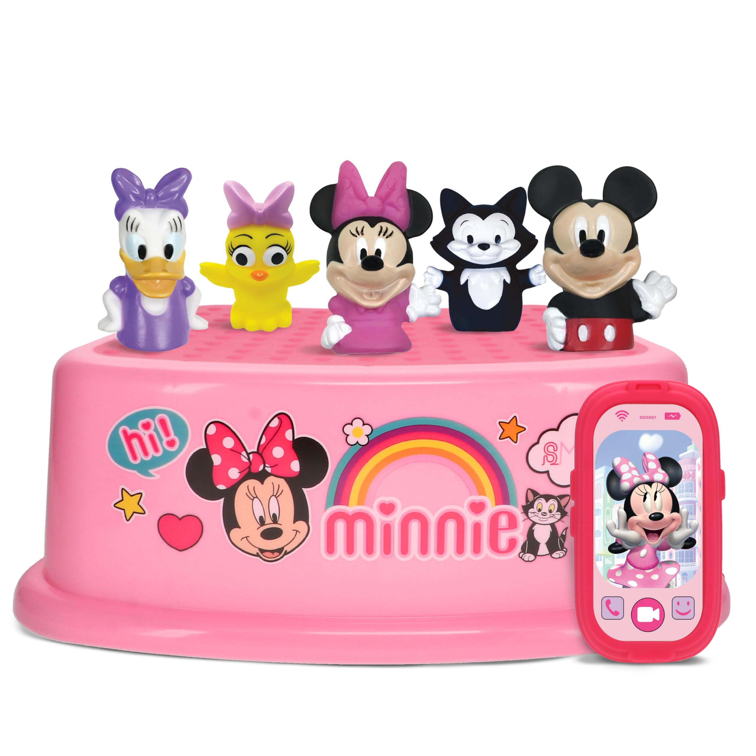 Amazon.com: Minnie Bath Time Fun Set - Bath Finger Puppets, Light Up ...