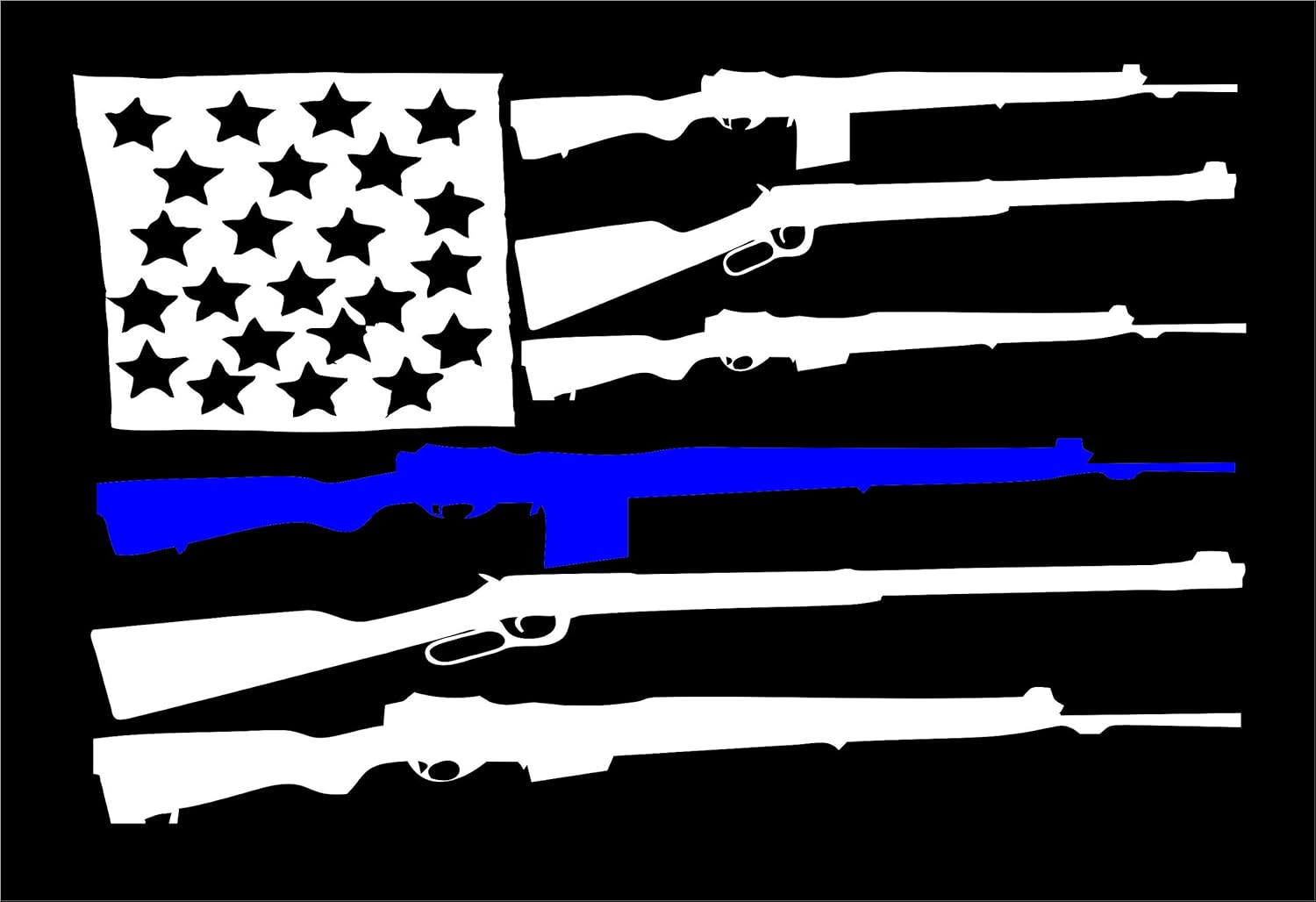 Amazon.com - American Flag Rifles USA Guns Thin Blue Line Honor Support ...