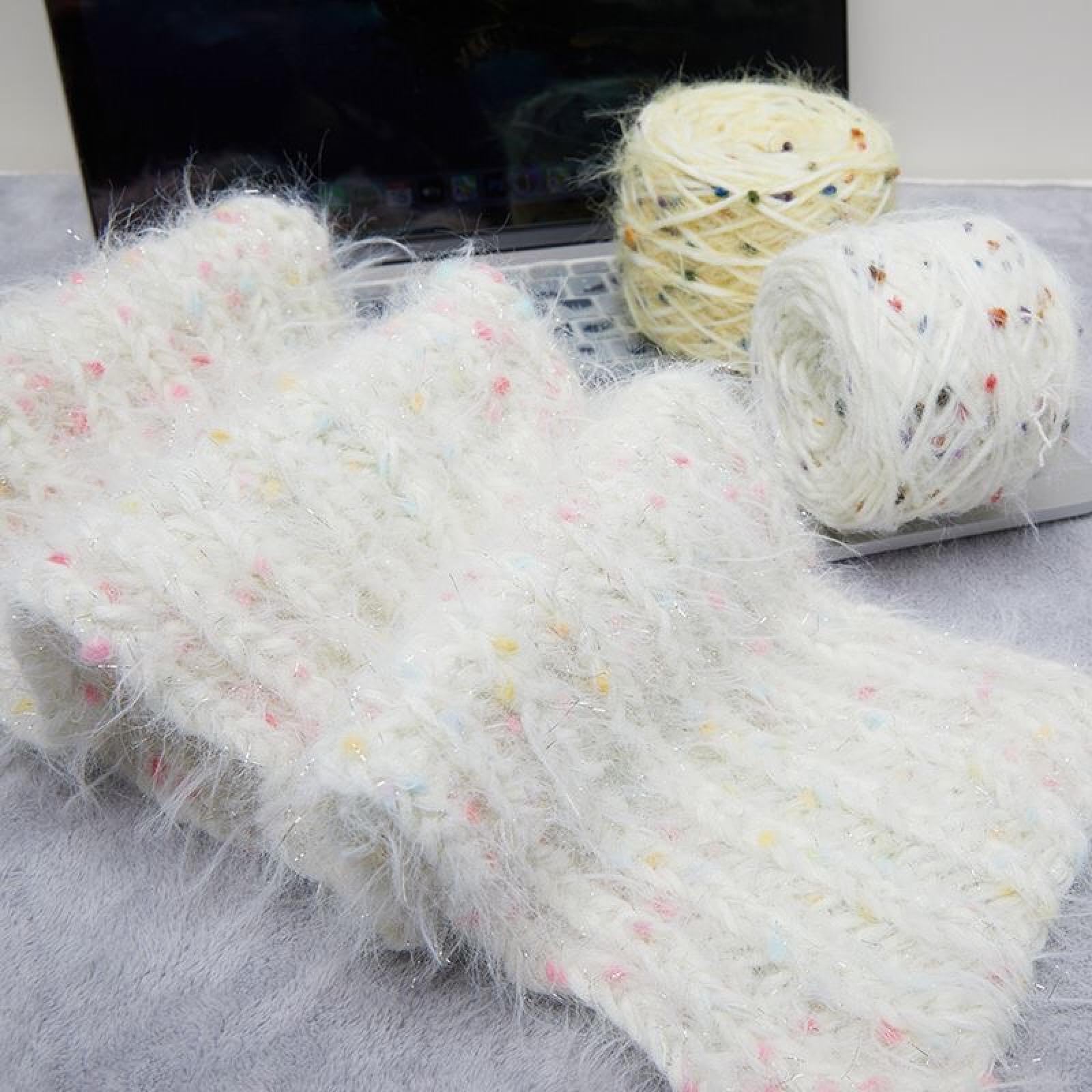 Amazon | （400g）毛糸 ポンポンウール 段染 グラデーション モヘア コットン カラフル 編み糸 極太 毛糸 並太 織り楽 ハンドメイド バッグ 装飾 ヘアピン 手袋 マフラー ...