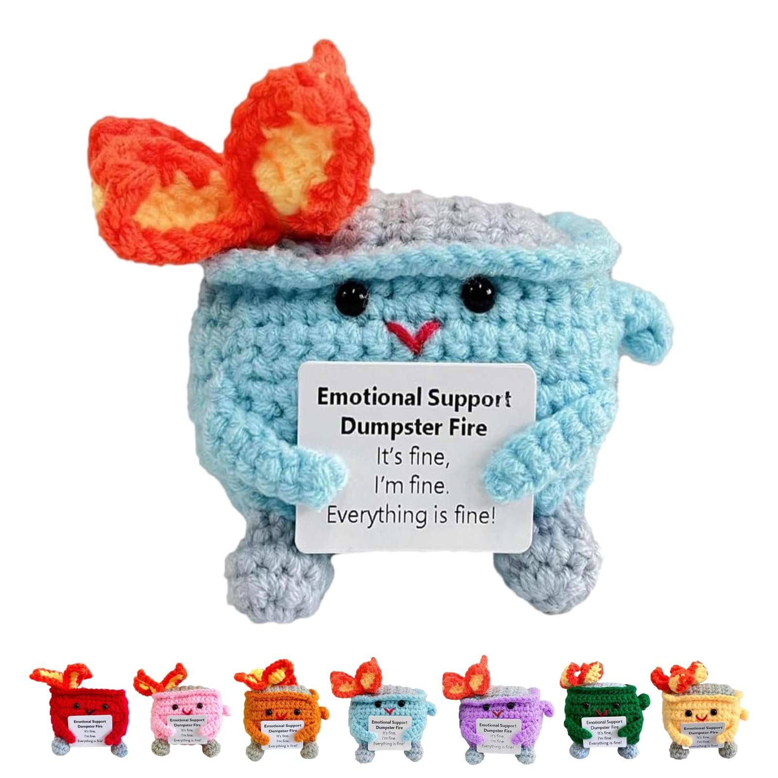 Amazon.com: Beikity Emotional Support Dumpster Fire, Handmade Crochet ...