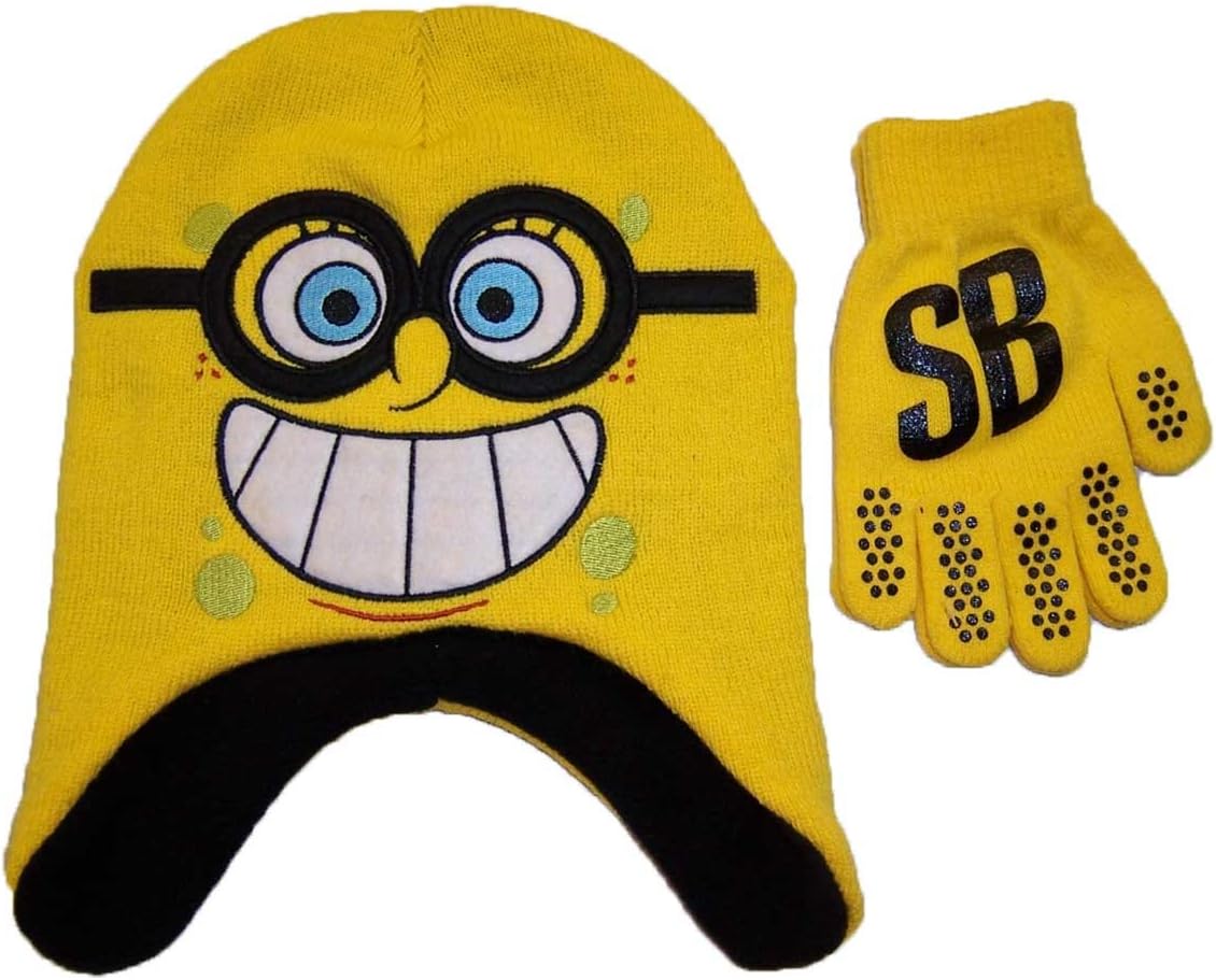 Amazon.com: Boys Spongebob Scandinavian Hat and Glove Set (4-14) [4010 ...