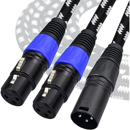Amazon.com: TISINO XLR Y-Splitter Cable, Dual Female XLR to Male XLR ...