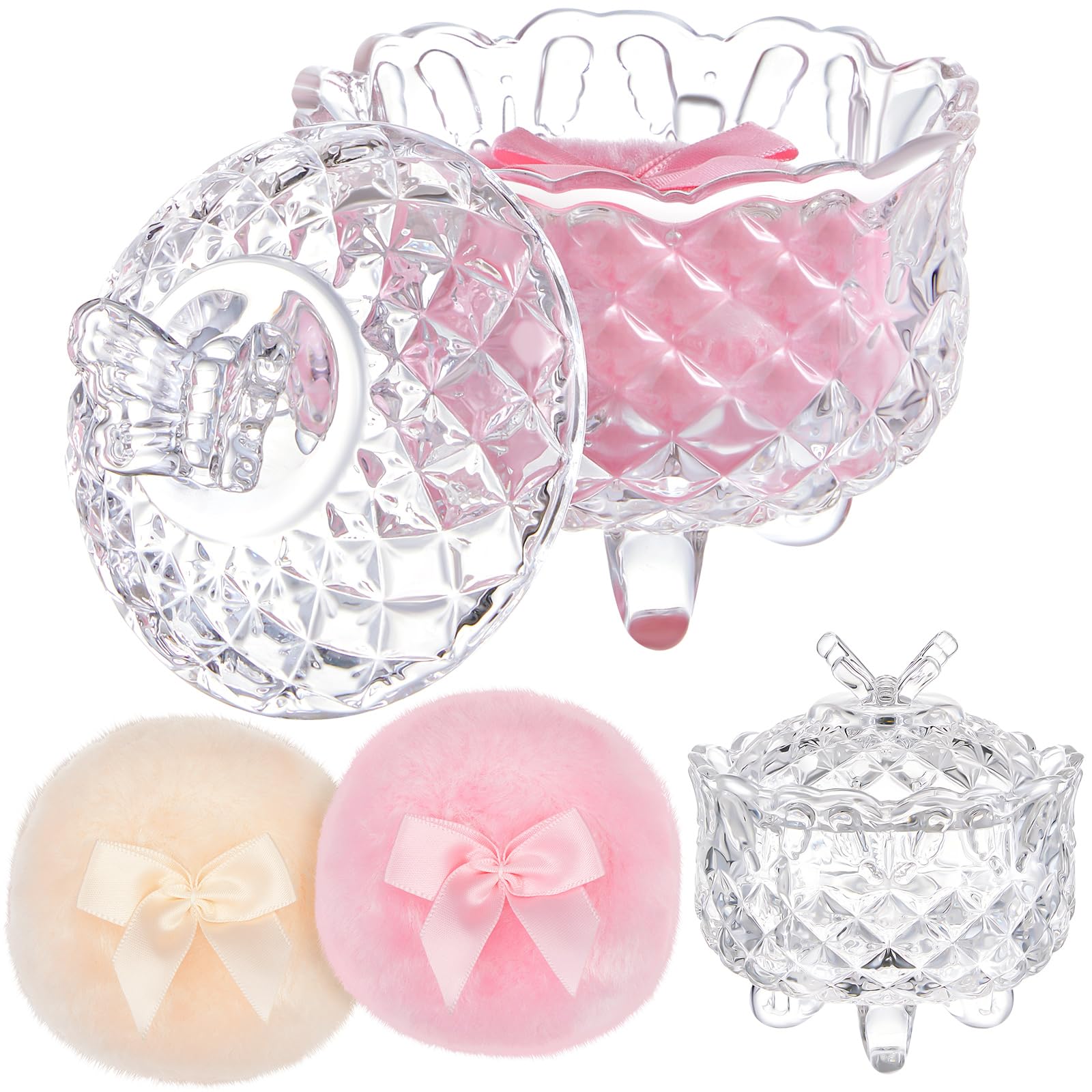 Amazon.com: Tioncy 3 Pcs Large Body Powder Puff and Container Powder ...