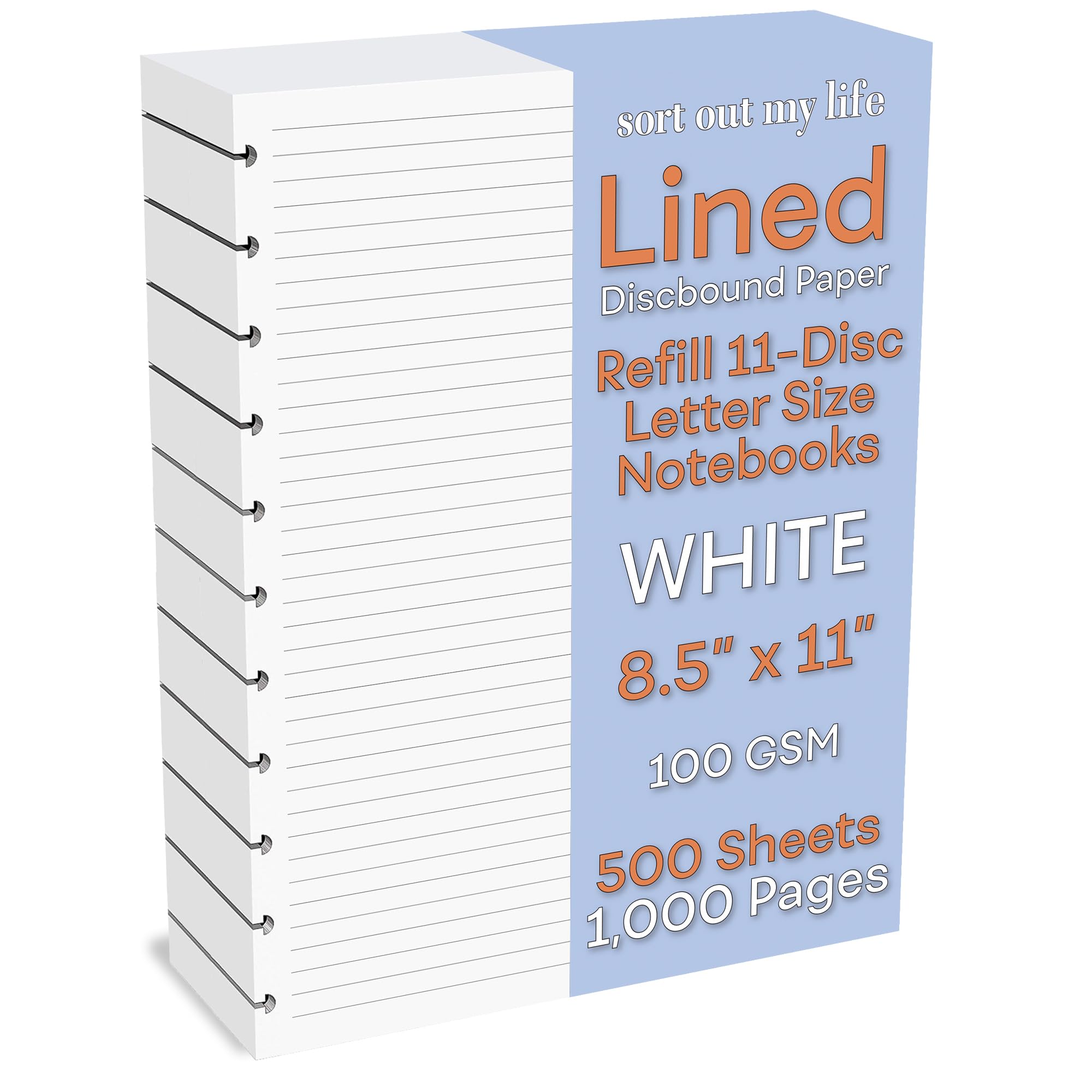 Snapklik.com : Discbound Letter Size Lined Paper Refill, 8.5 In X 11 In ...