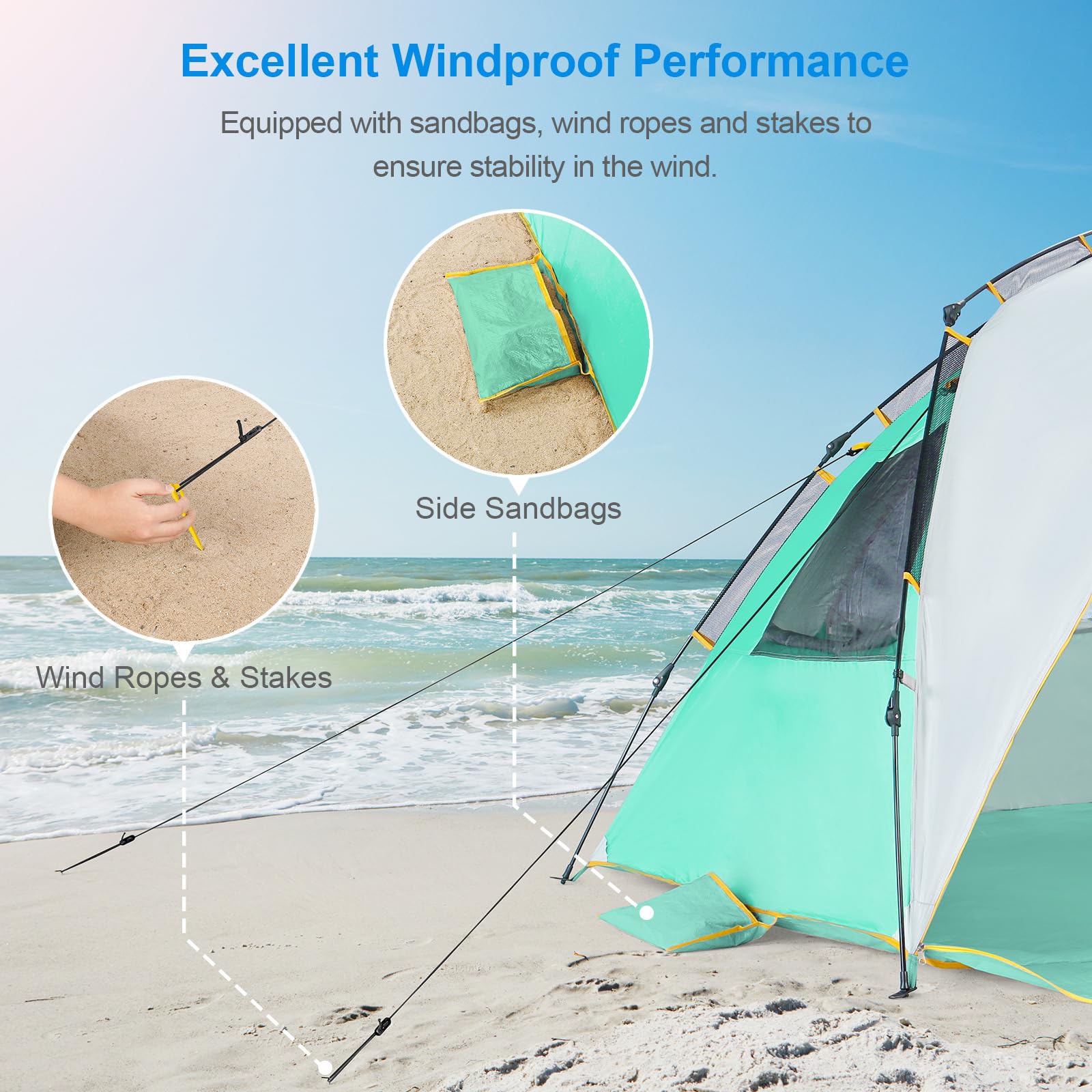 Snapklik.com : Wolfwise Instant Beach Tent Sun Shelter