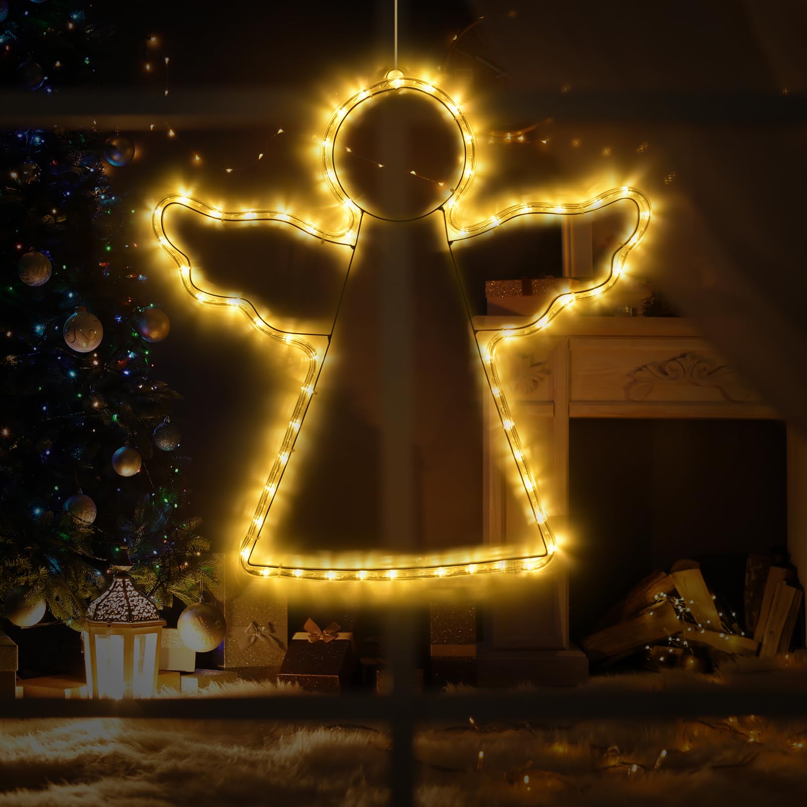 DBFAIRY 19" Angel Lights Outdoor LED Christmas Hanging Lights ...