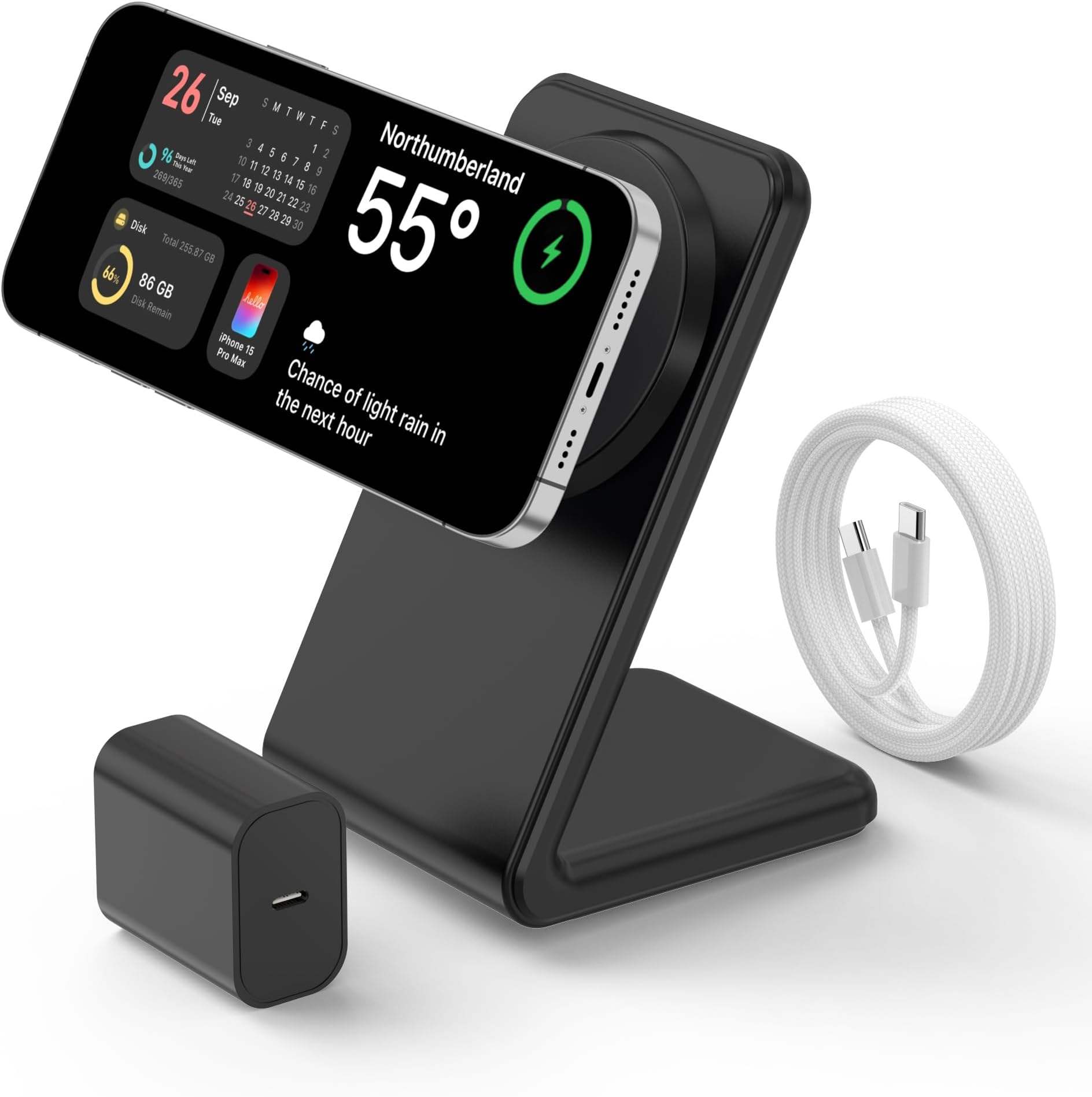 Amazon.com: Mag-Safe Charger Stand for iPhone 16 (with 20W Adapter, 5Ft ...